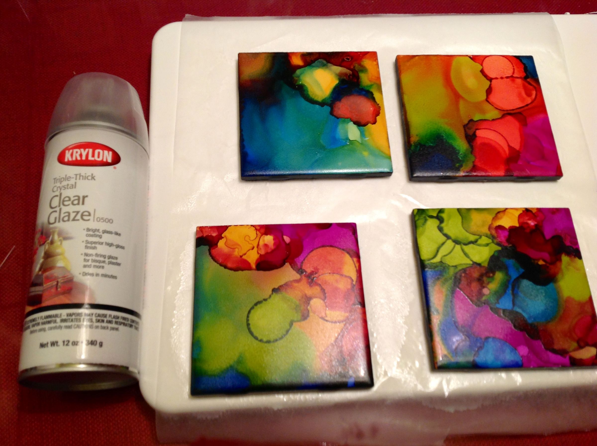 Alcohol Inked Tile Coasters : 9 Steps (with Pictures) - Instructables