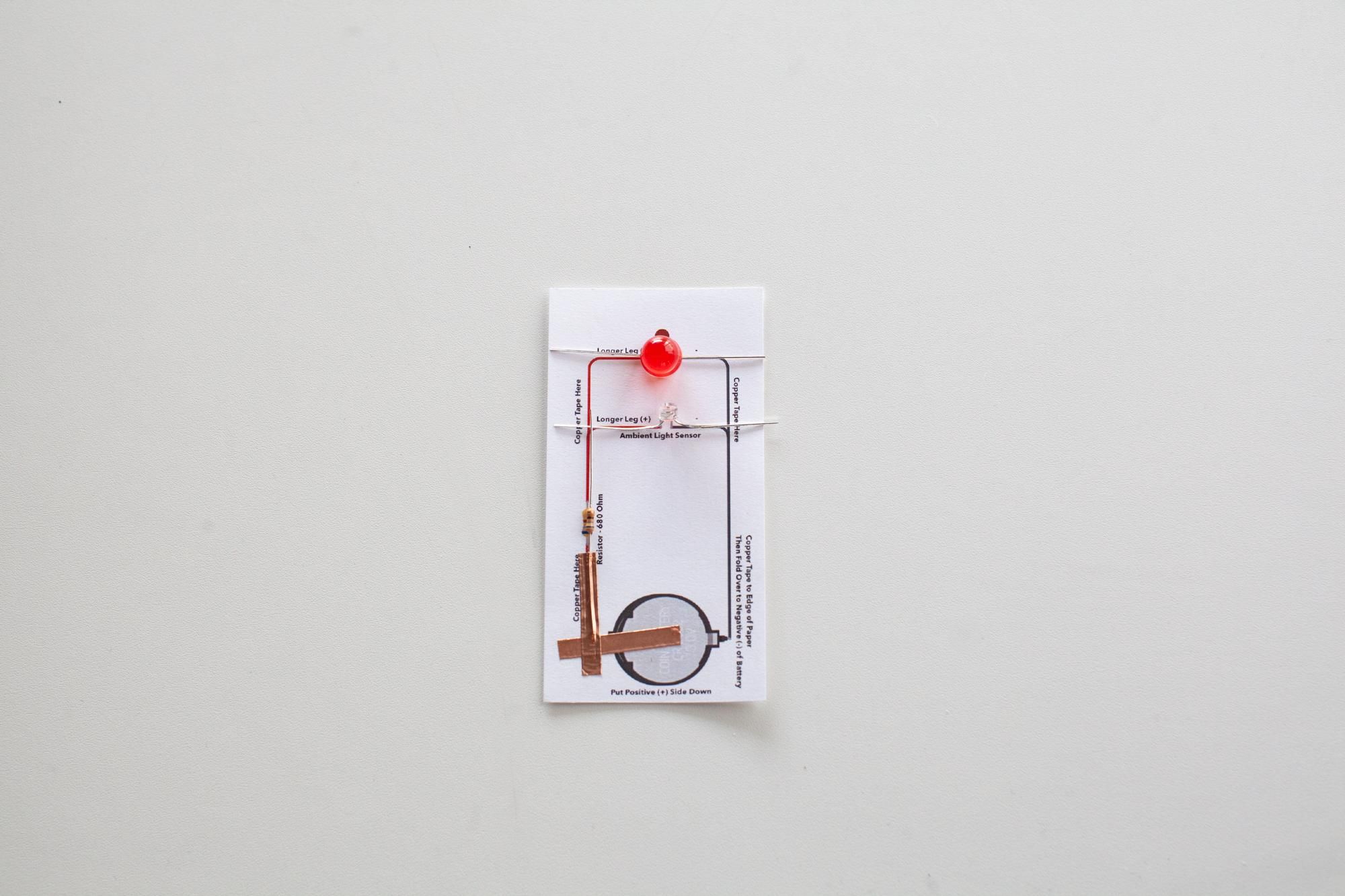 Make a Simple Ambient Light Sensor/Night Light Paper Circuit : 13 Steps ...