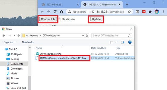 Over The Air Ota Programming On Esp32 Using Arduino Ide And Web