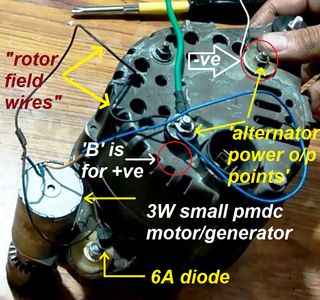 Self-exciting a Car Alternator Using a Small DC Generator : 5 Steps ...