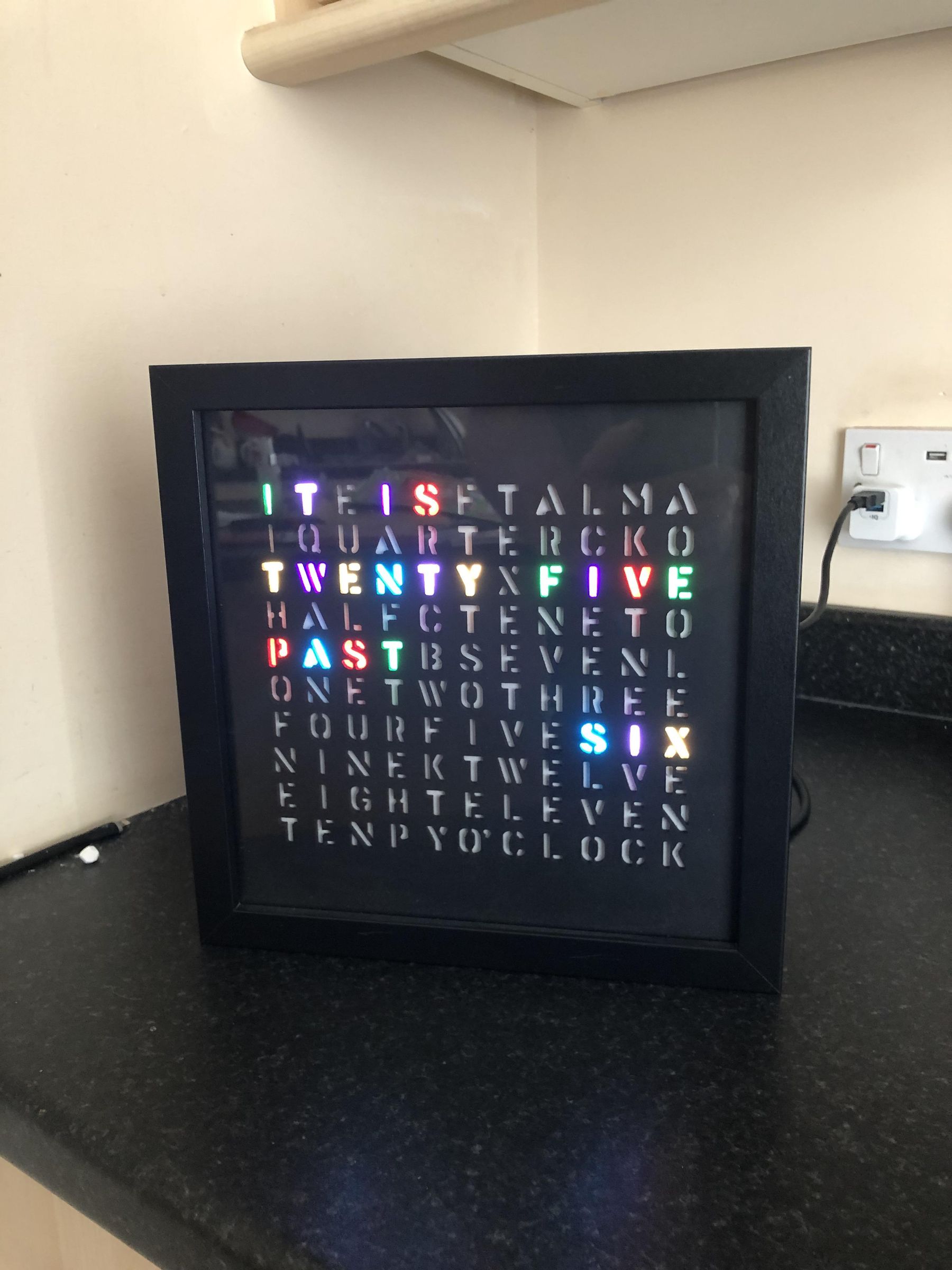 Word Clock,Arduino LED Animated Rainbow Word Clock Using WS2812b Strip ...