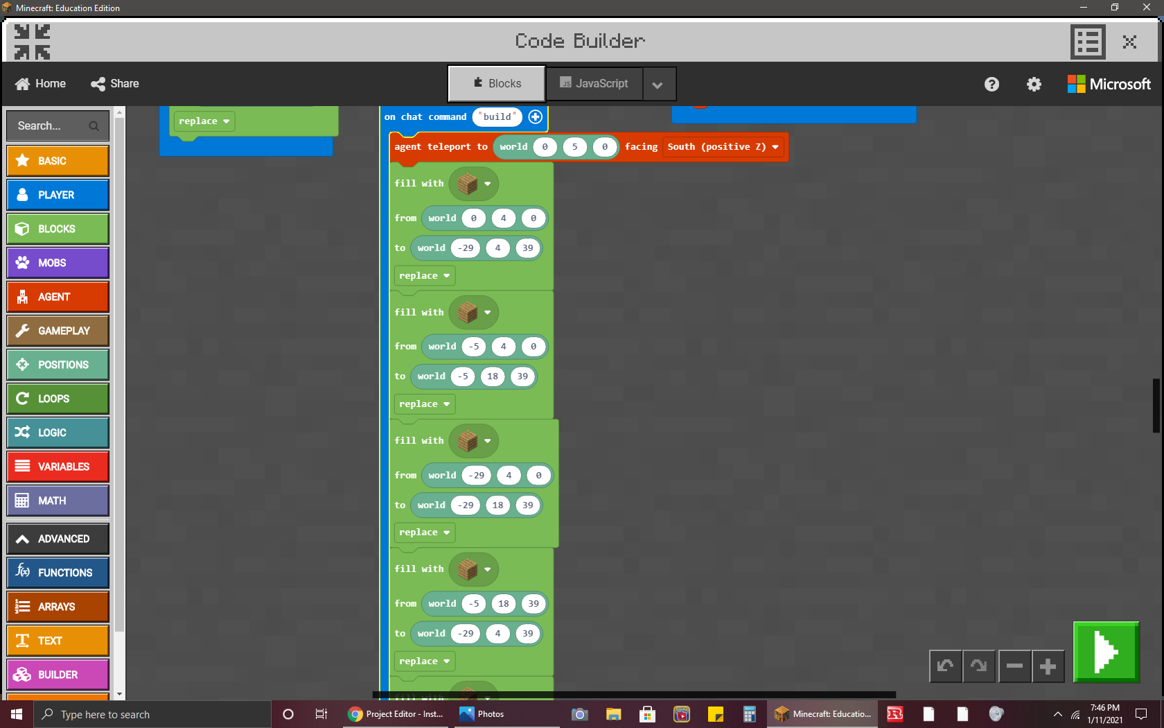 Coding a Mansion in Minecraft Education Edition : 3 Steps - Instructables