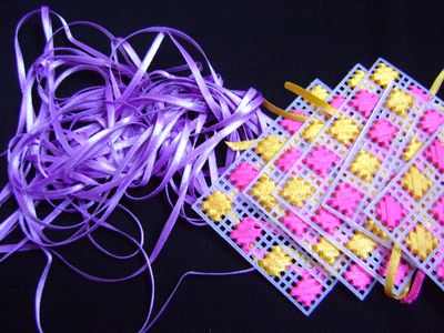 Ribbon Embroidered Plastic Canvas Jewelry/Keepsake Box (A Perfect ...