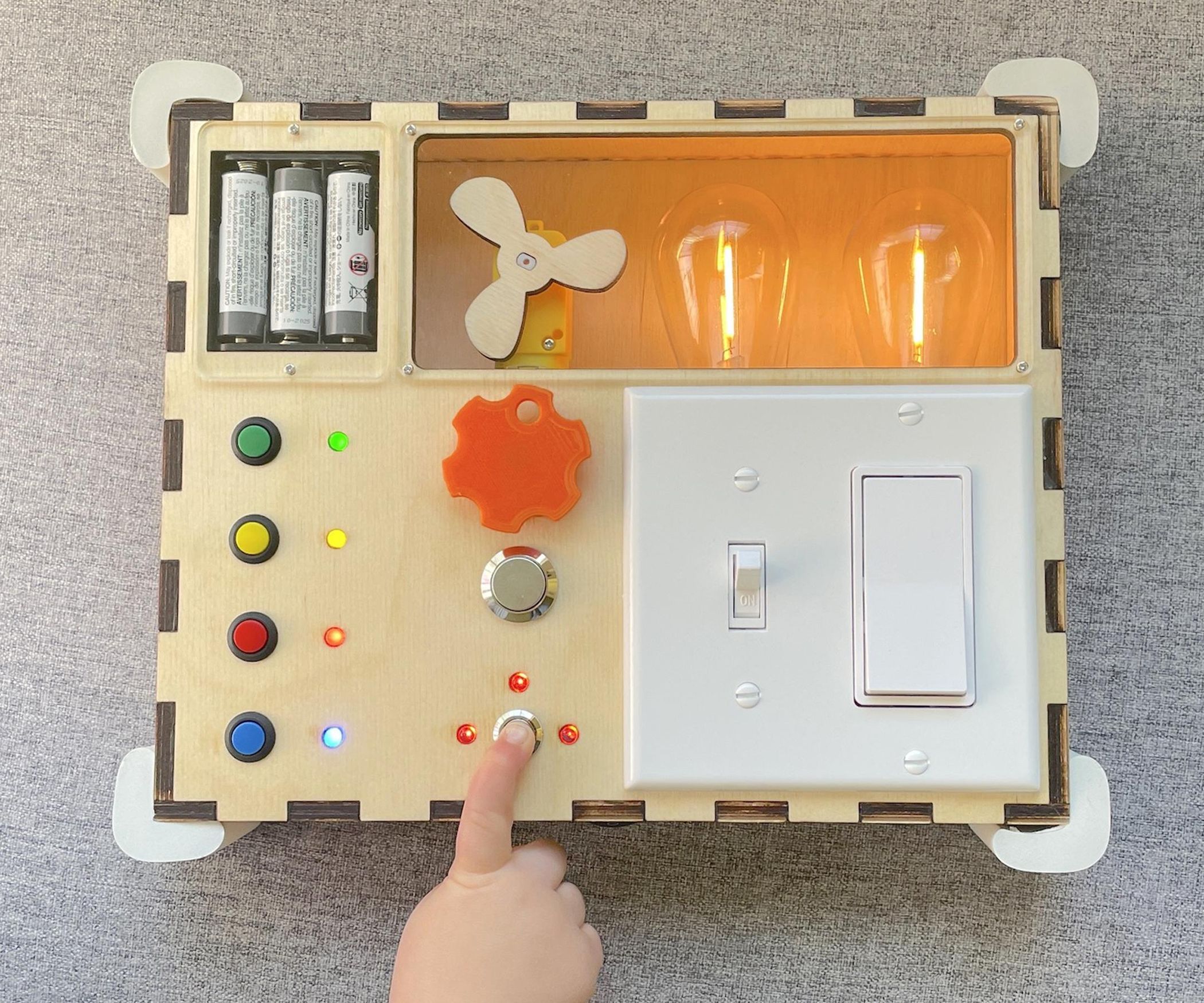Busy Button Box - Montessori-style Electronic Board Toy for Toddlers ...
