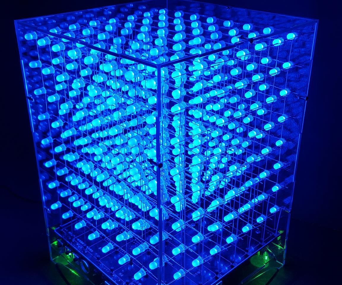 How to Assemble 3D Light Cube Kit 8x8x8 Blue LED MP3 Music Spectrum ...