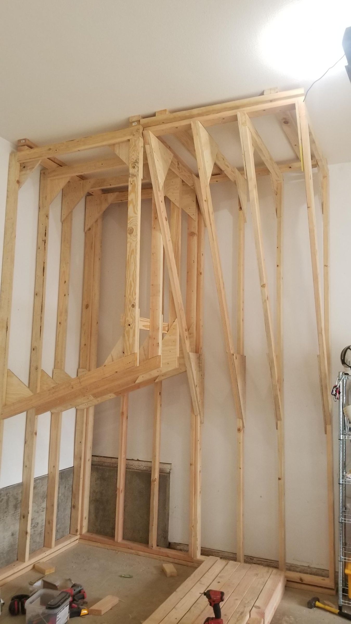 How to Build a Garage Bouldering Wall With Inside Storage Shelves : 13 ...