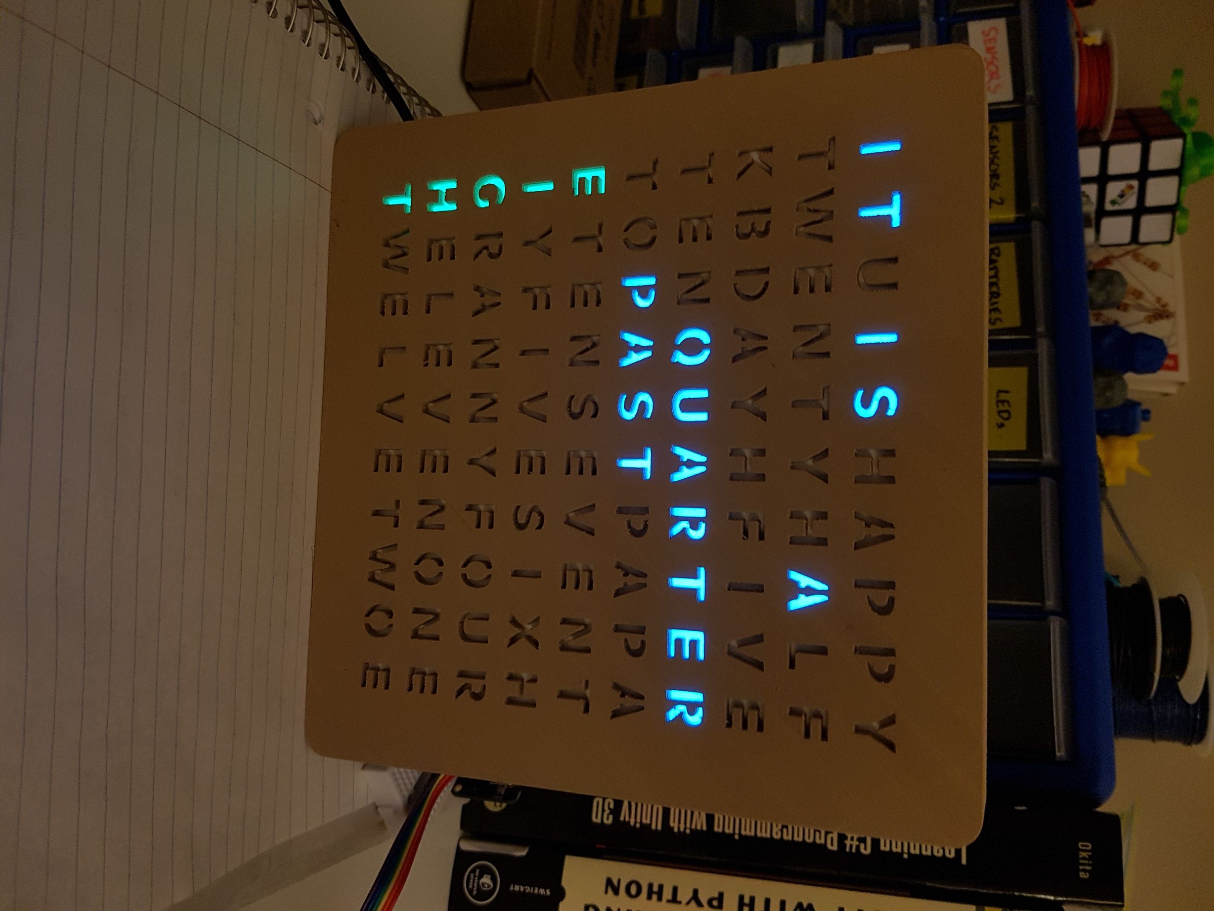 Design and 3D Print an RGB Word Clock : 13 Steps (with Pictures ...