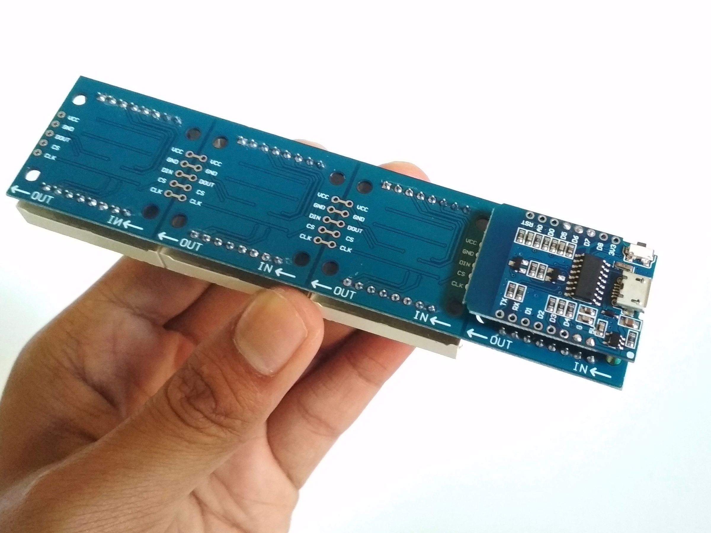 IoT Smart Clock Dot Matrix Use Wemos ESP8266 - ESP Matrix : 12 Steps ...