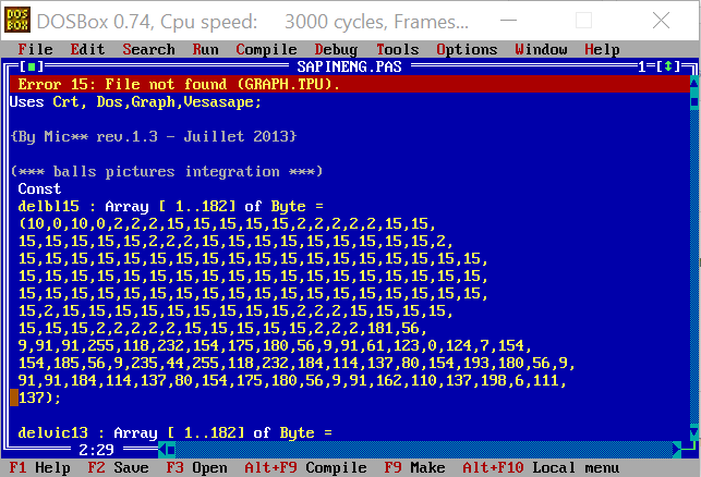 DOWNLOAD TURBO PASCAL 7.1 AND RUN IT ON WINDOWS SEVEN WITH DOSBOX : 3 ...