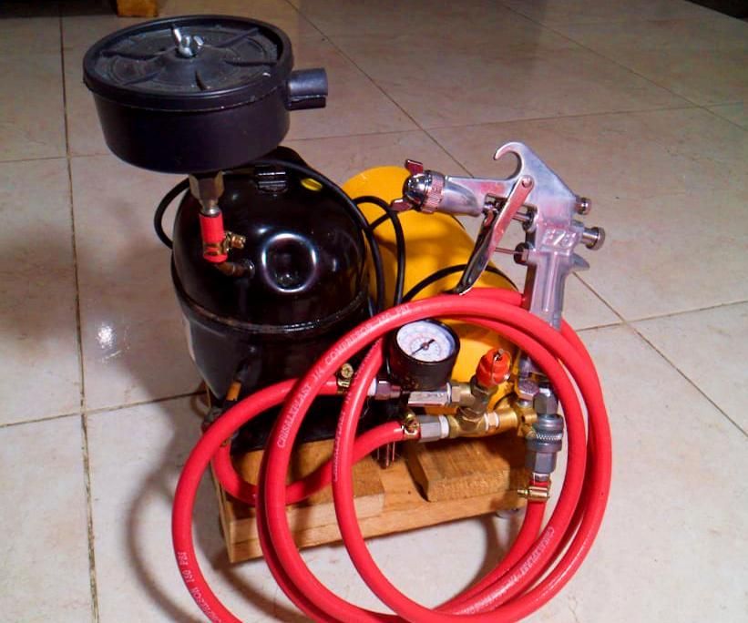 Tiny & Powerful Air Compressor Made With a Fridge & Extinguisher Tank ...