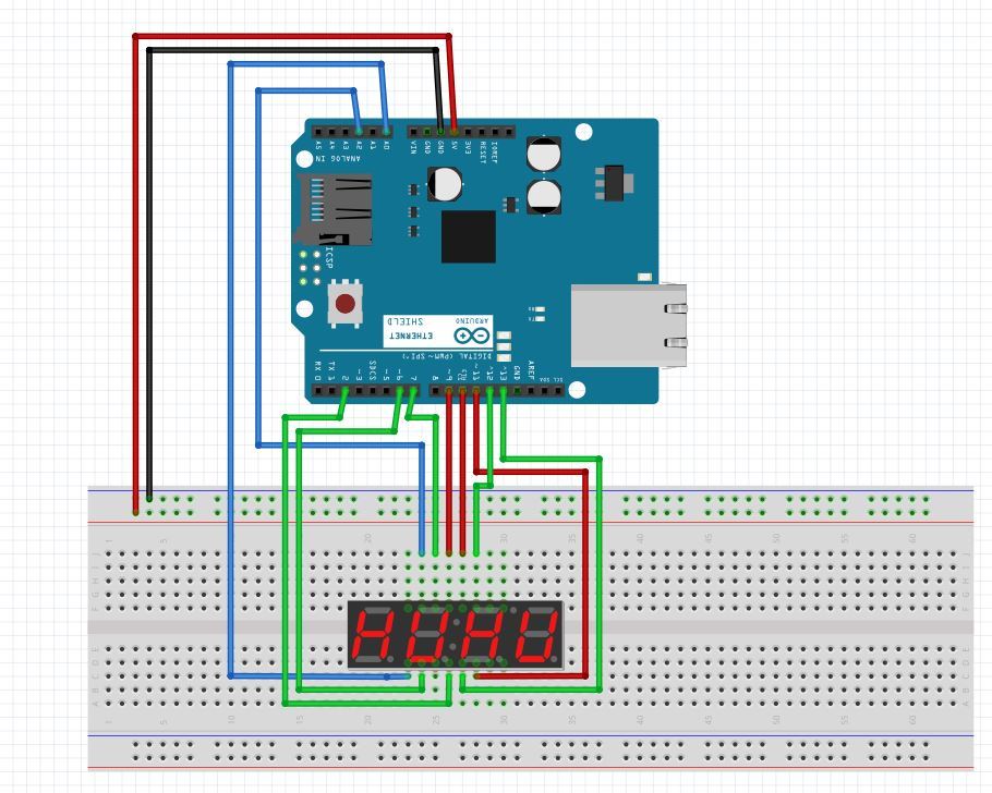 Distance Sensor + 4 Digit, 7 Seg Display | Trybotics