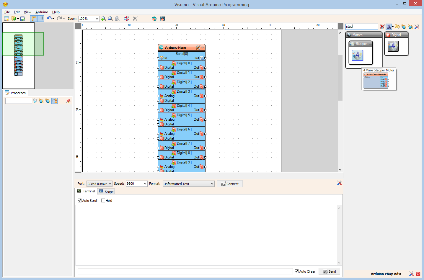 Arduino Nano and Visuino: Control Stepper Motor With Buttons : 12 Steps ...