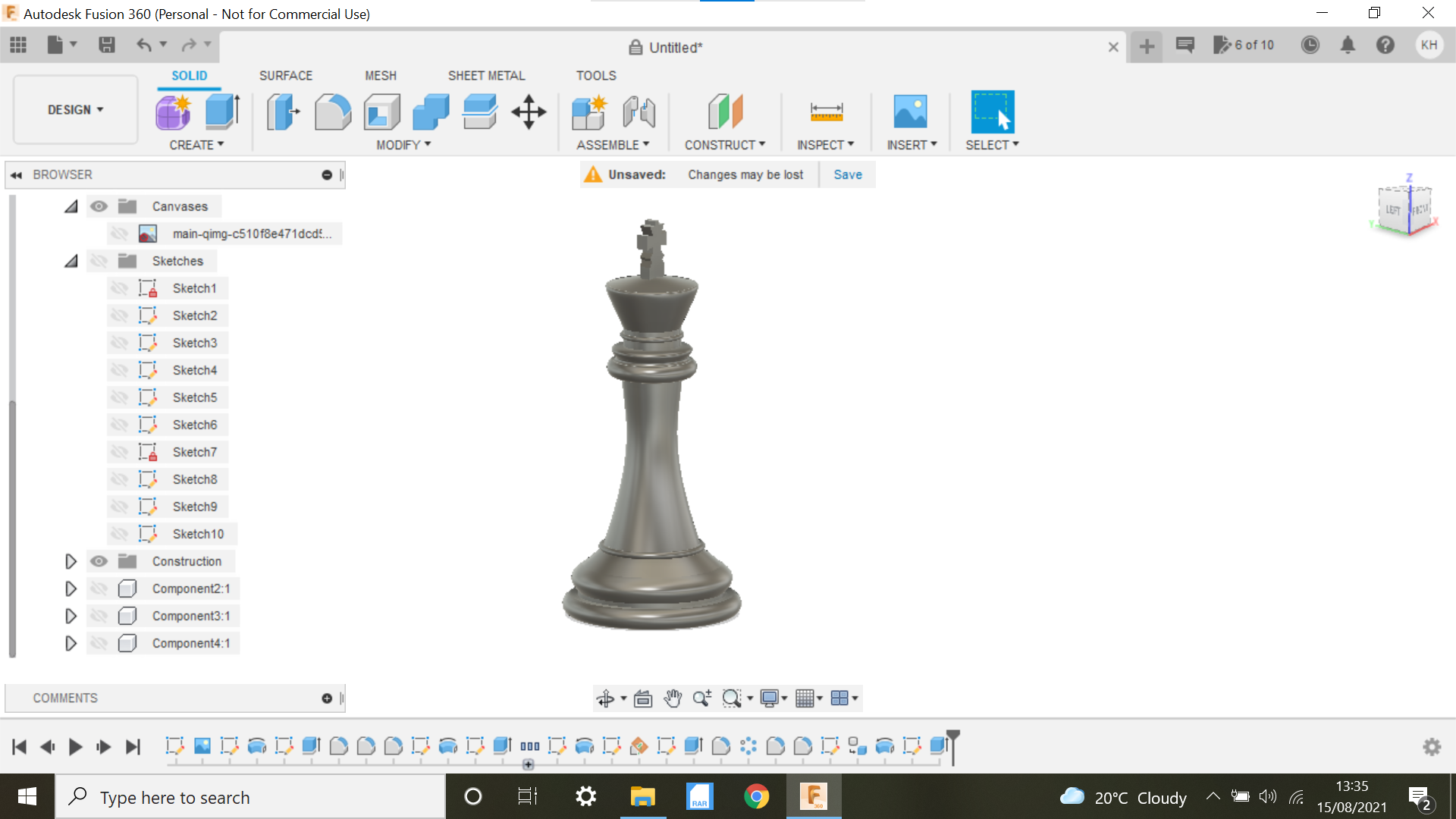 Chess Pieces 3D Printed Designed With Fusion 360 : 4 Steps (with ...