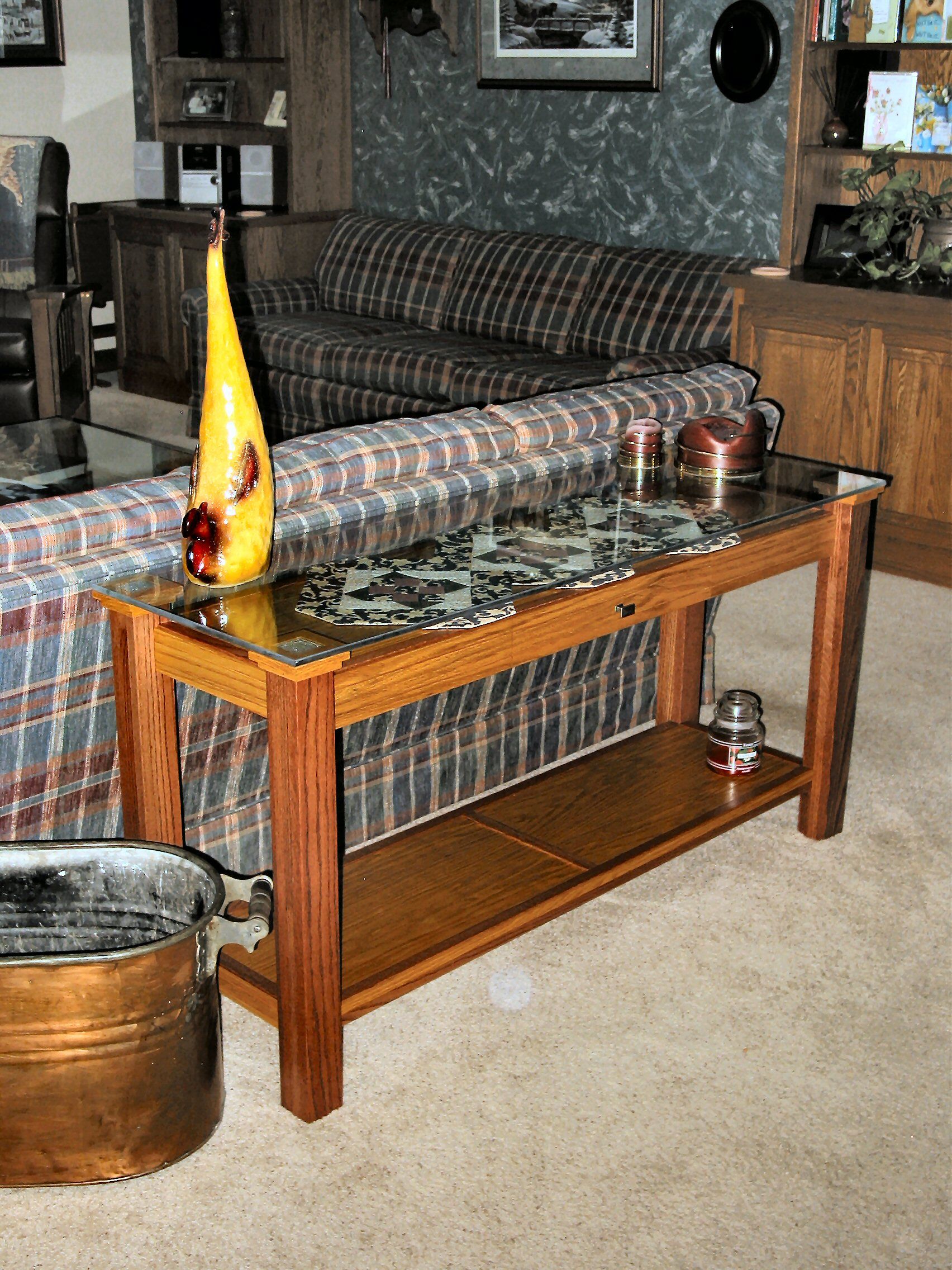 Oak & Glass Display Top End Table : 13 Steps (with Pictures ...