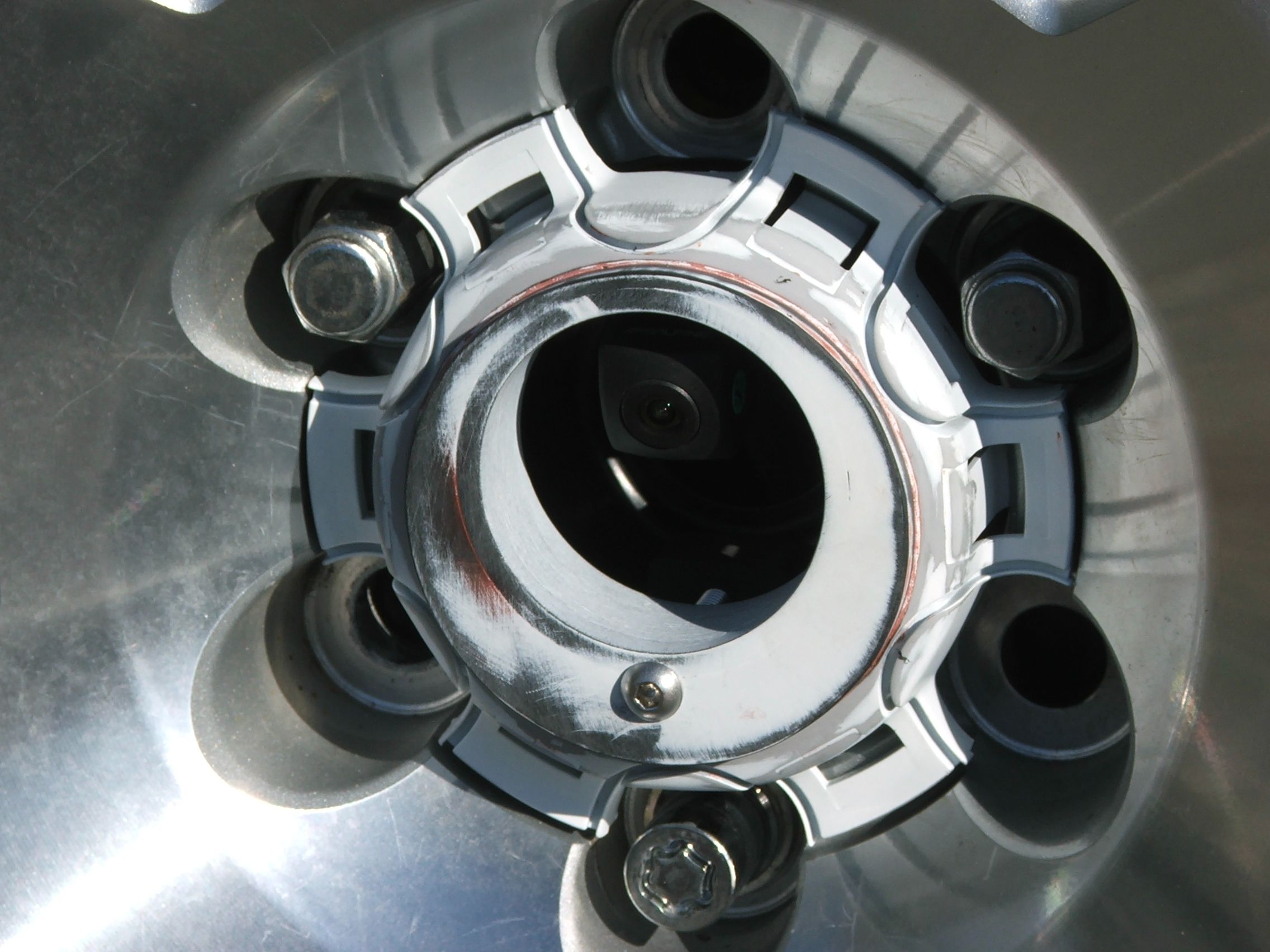 FJ Cruiser- Backup Camera Bezel From Old Spare Tire Center Cap : 6 ...
