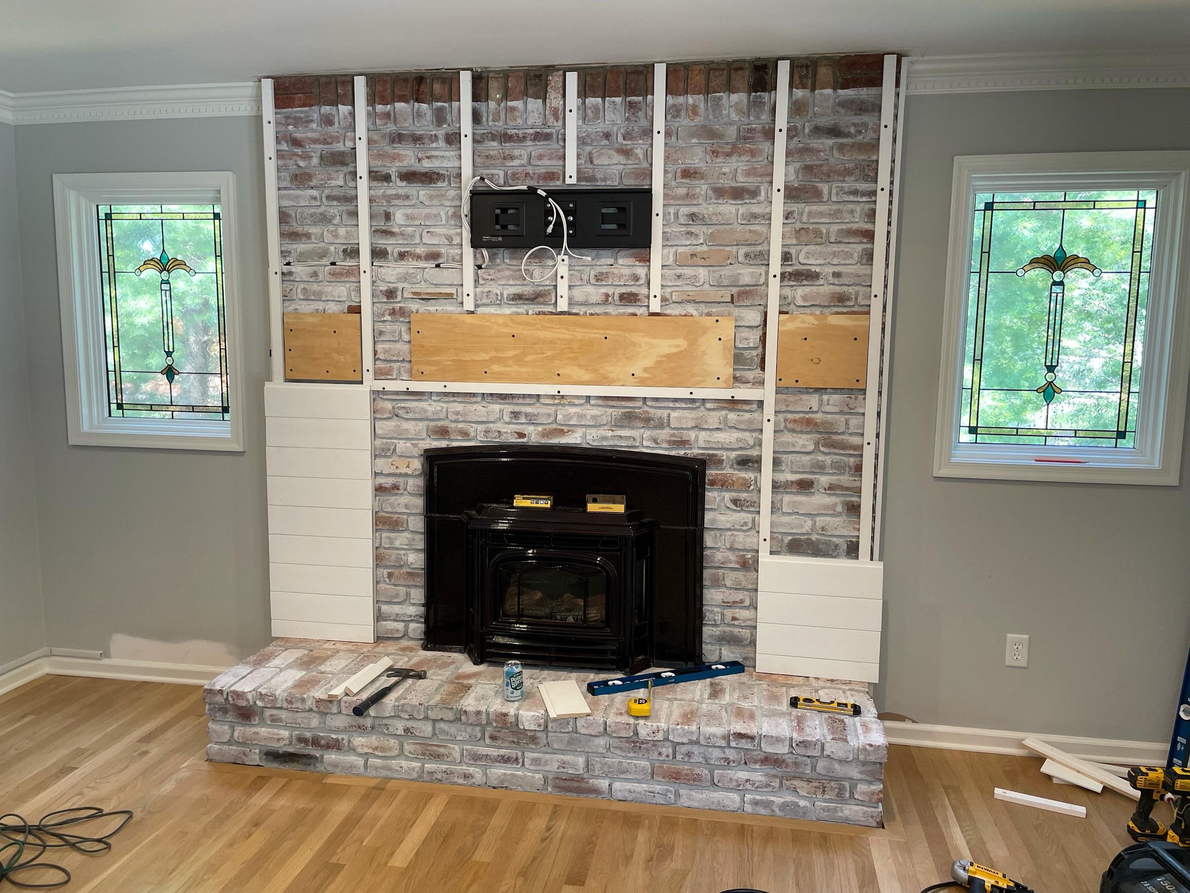 Shiplap Fireplace With Natural Beam Mantle : 9 Steps (with Pictures ...