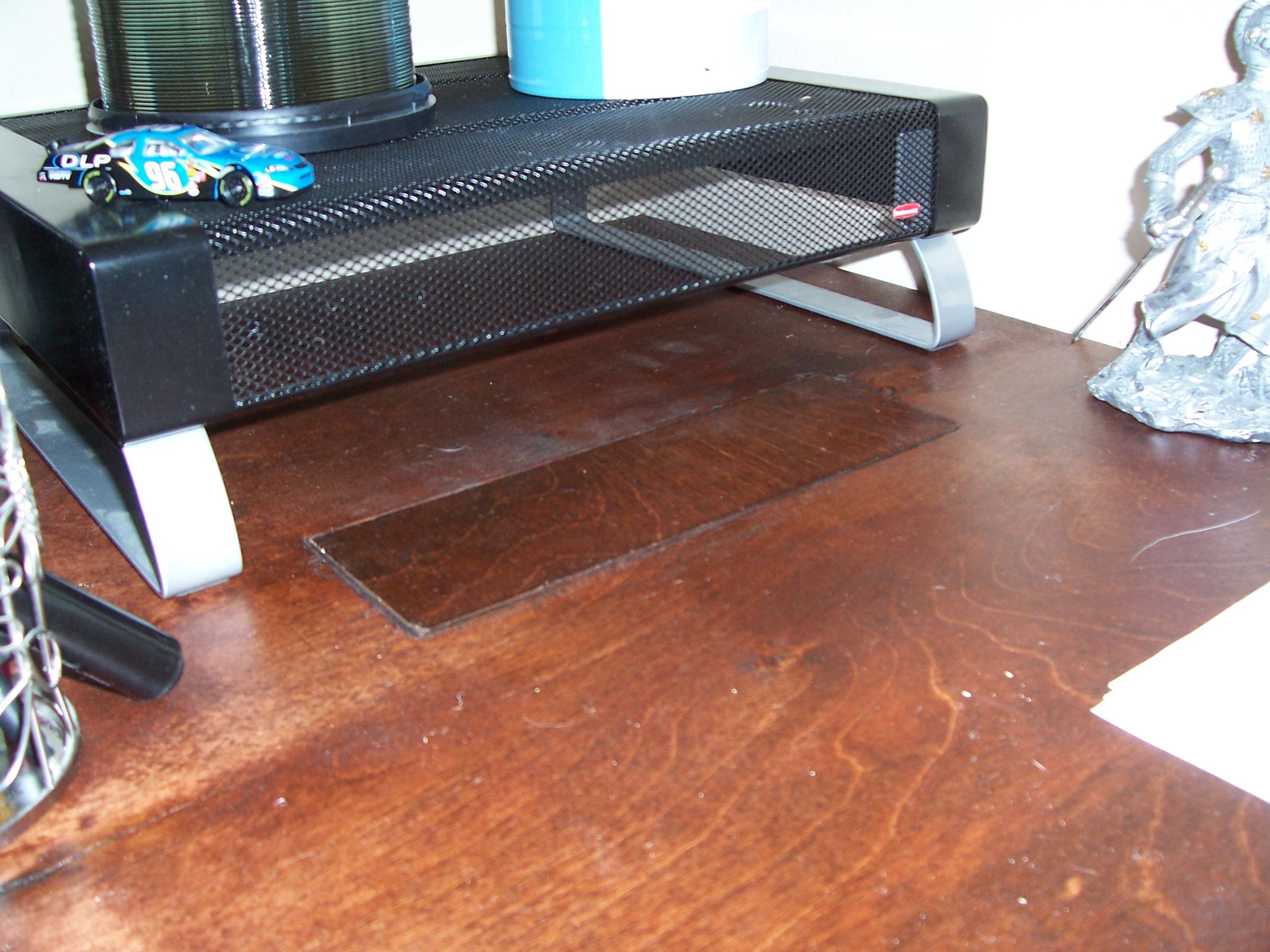 Floating Computer Desk Workstation (with Hidden Printer Area and ...