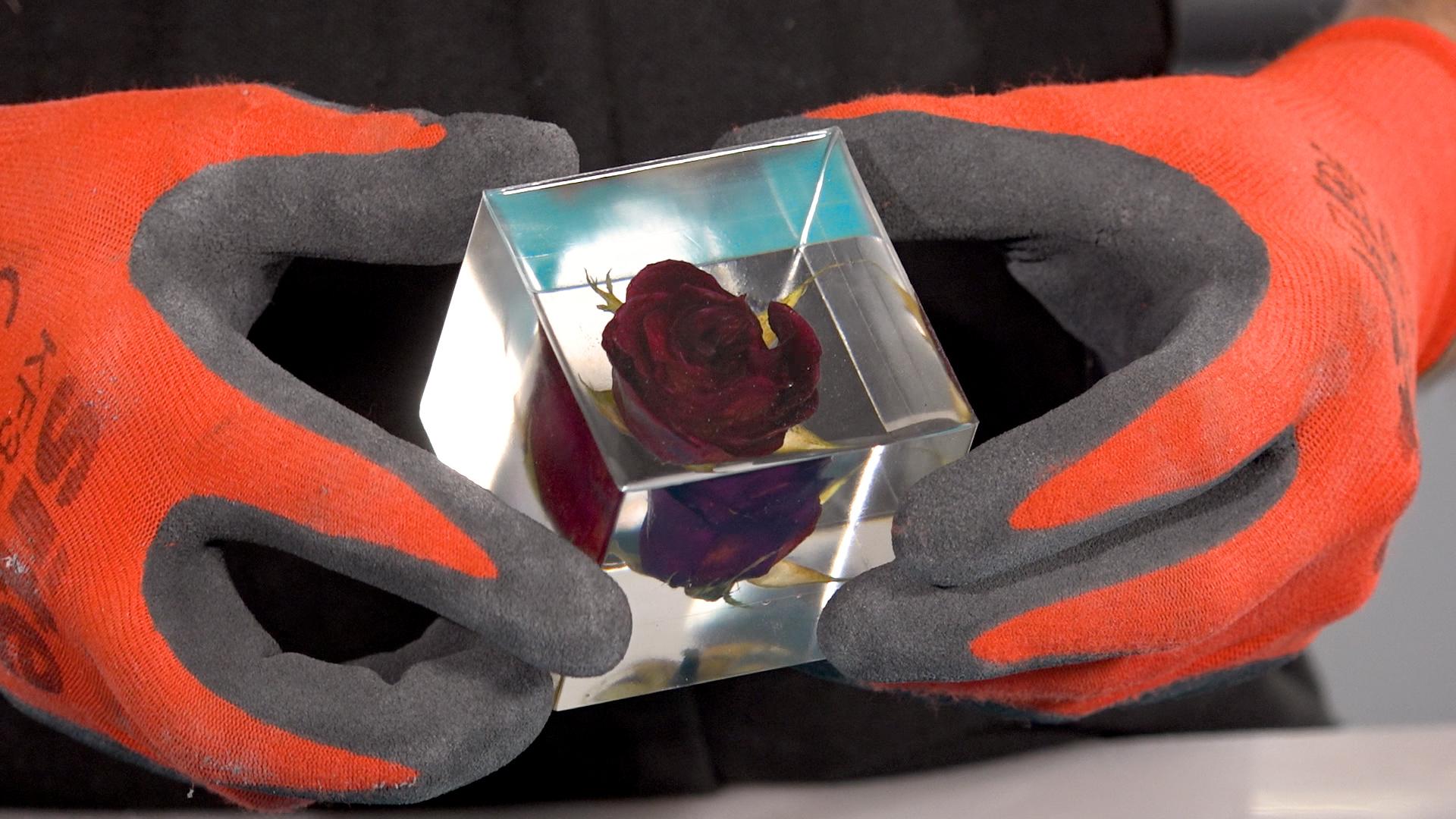 How to Cast Flowers in Epoxy Resin - DIY Resin Rose Paperweight! : 8 ...