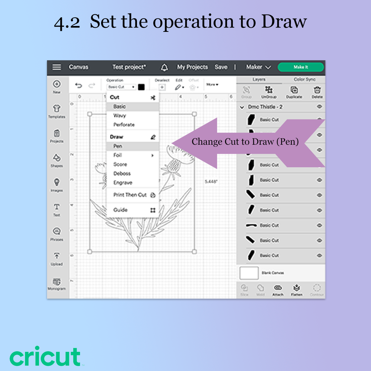 Use Cricut to Draw Embroidery Designs on Fabric : 5 Steps (with ...