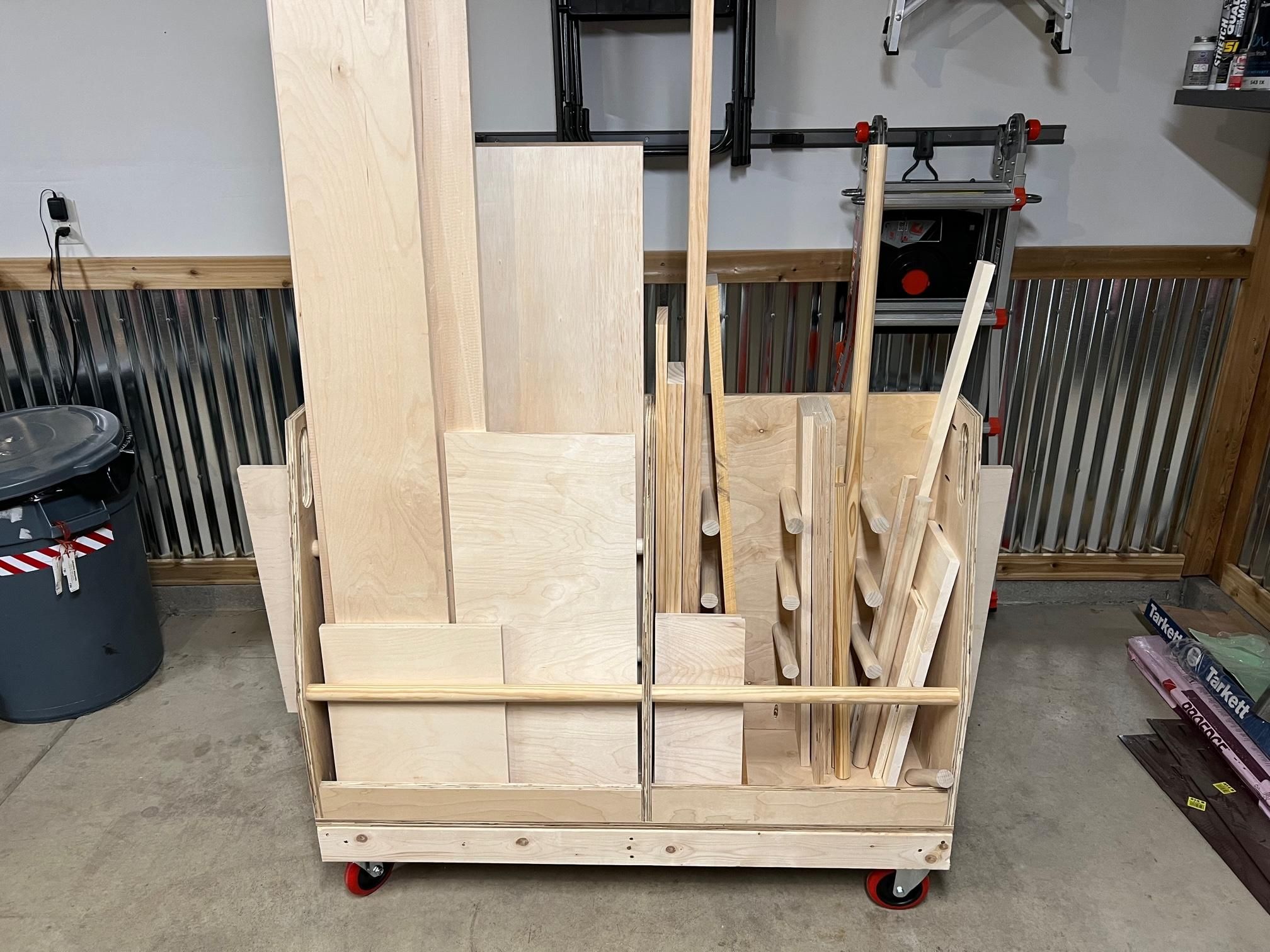 DIY Mobile Plywood and Lumber Storage Cart | Only 1 Sheet of Plywood ...