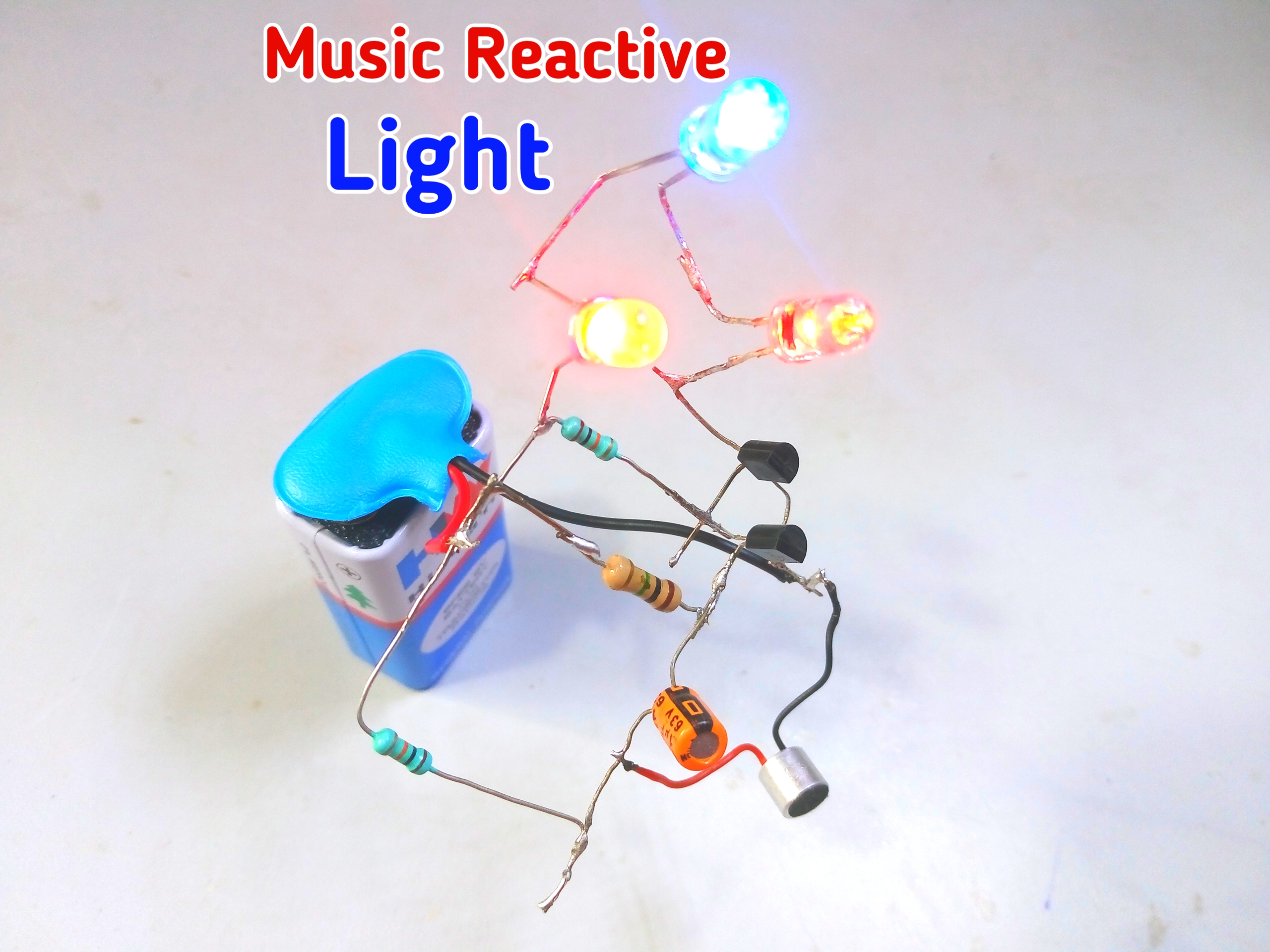 Music Reactive Light Using BC547 Transistor : 13 Steps - Instructables
