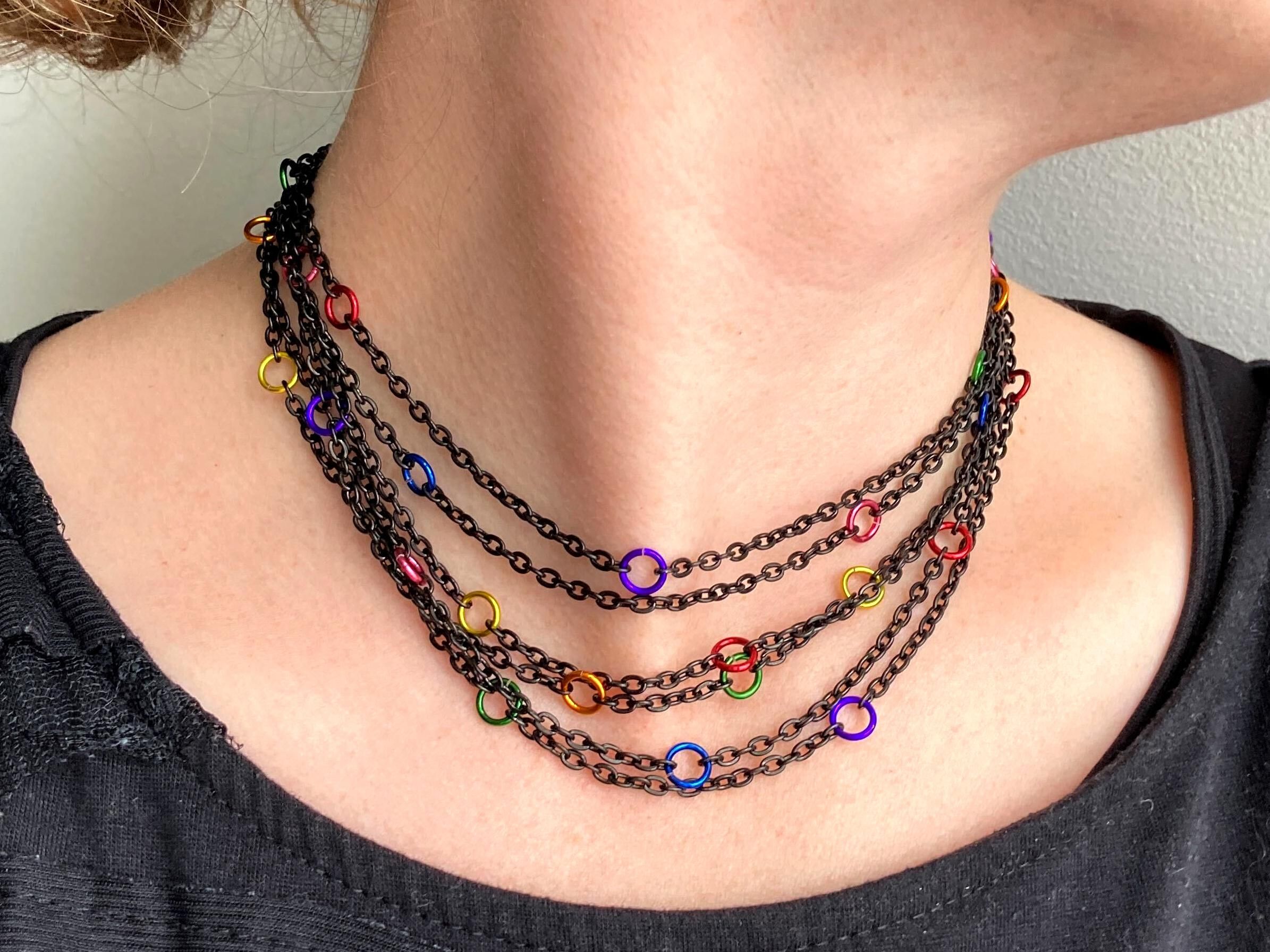 Layered Rainbow Jump Ring Necklace : 7 Steps (with Pictures ...