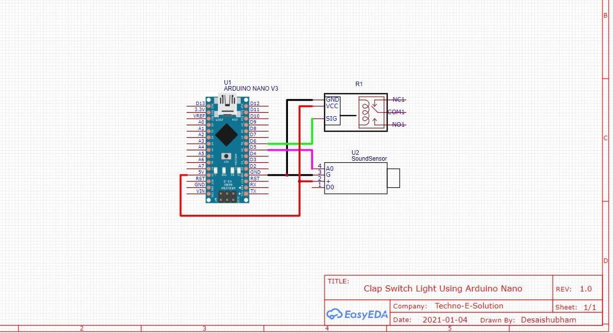 Clap Activated Light Using Arduino Nano : 5 Steps - Instructables