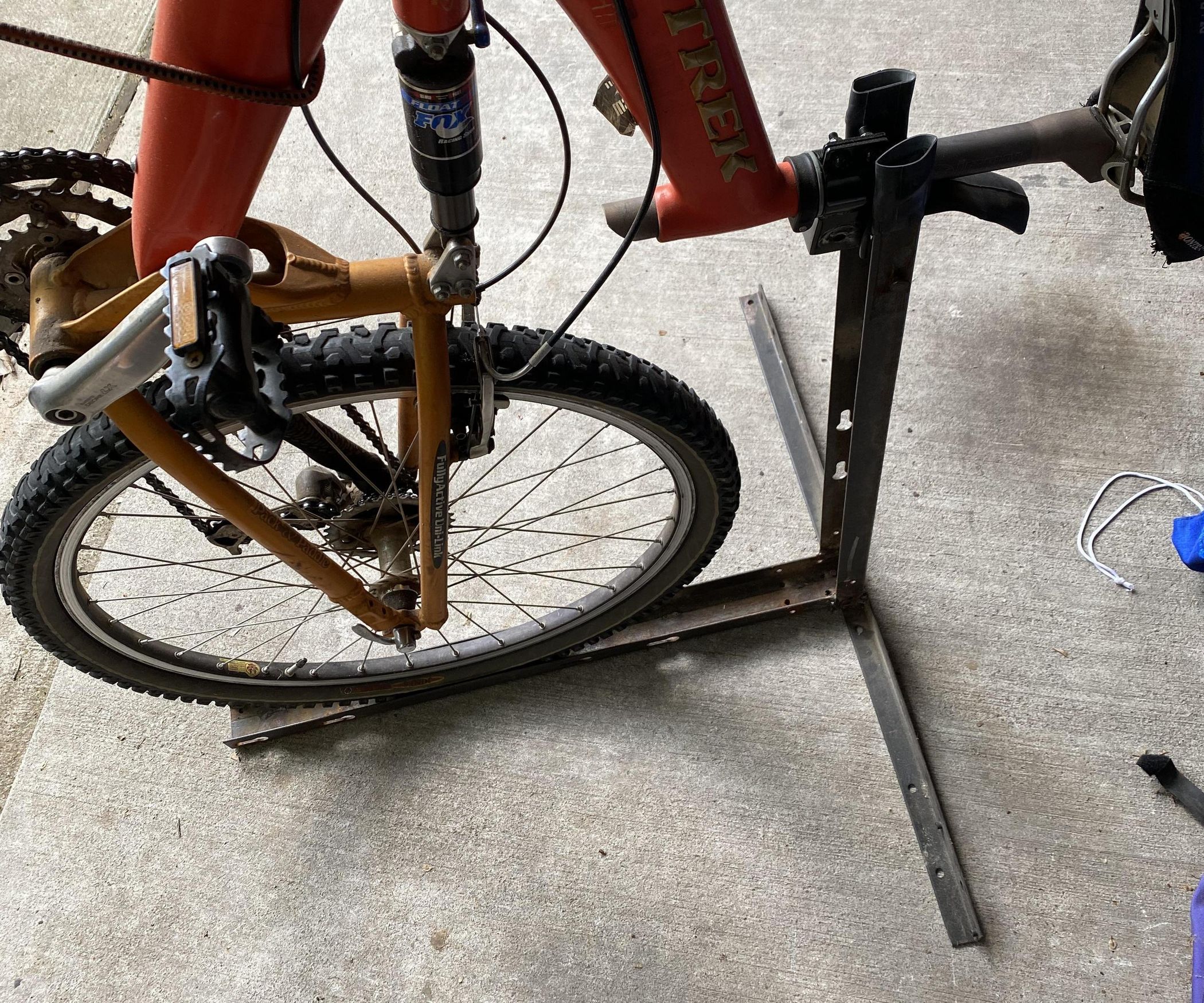 Compact Upright Bicycle Stand Made From Bed Frame Rails : 9 Steps (with ...