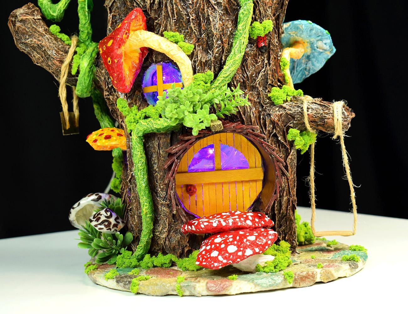 Paper Mache Fairy Garden Tree House : 15 Steps (with Pictures ...