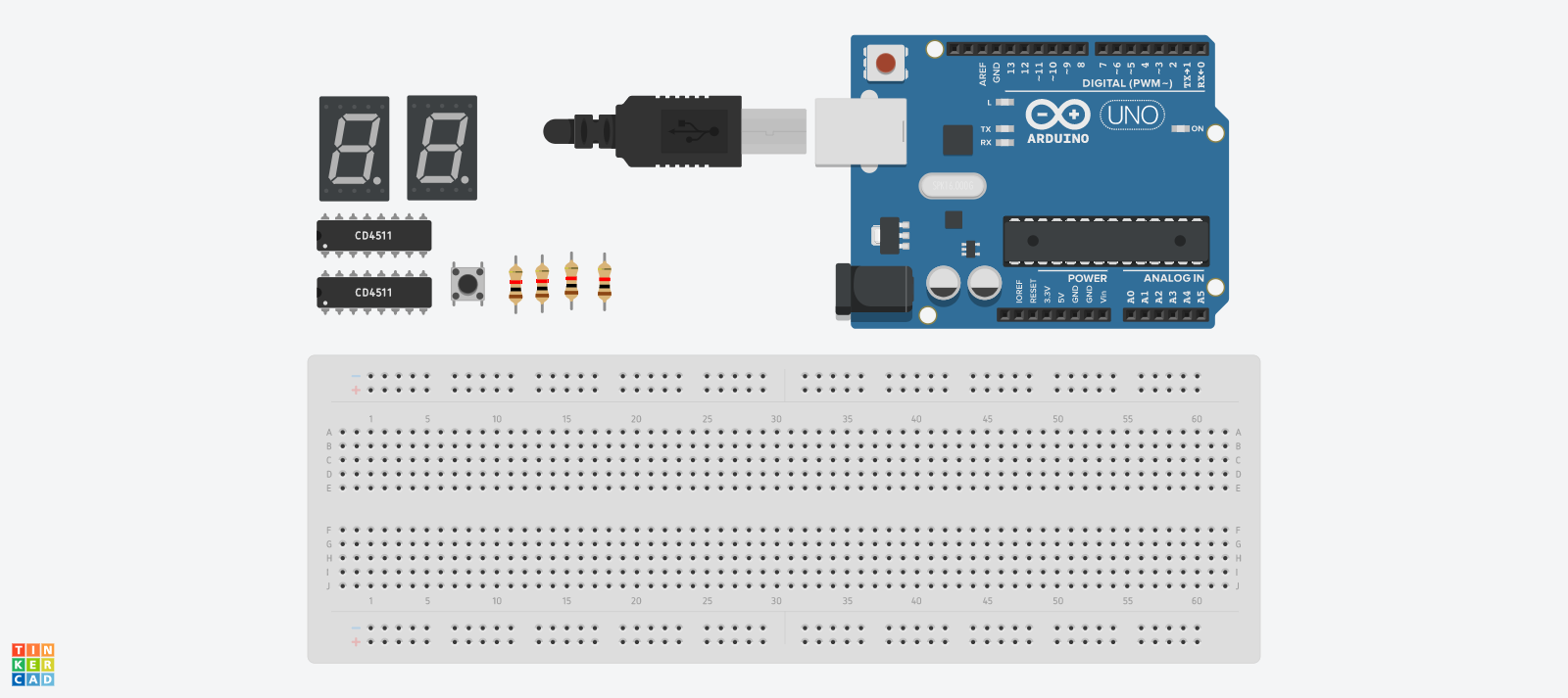 Two Digit Timer/Counter Using Arduino & 7 Segment Display : 10 Steps ...