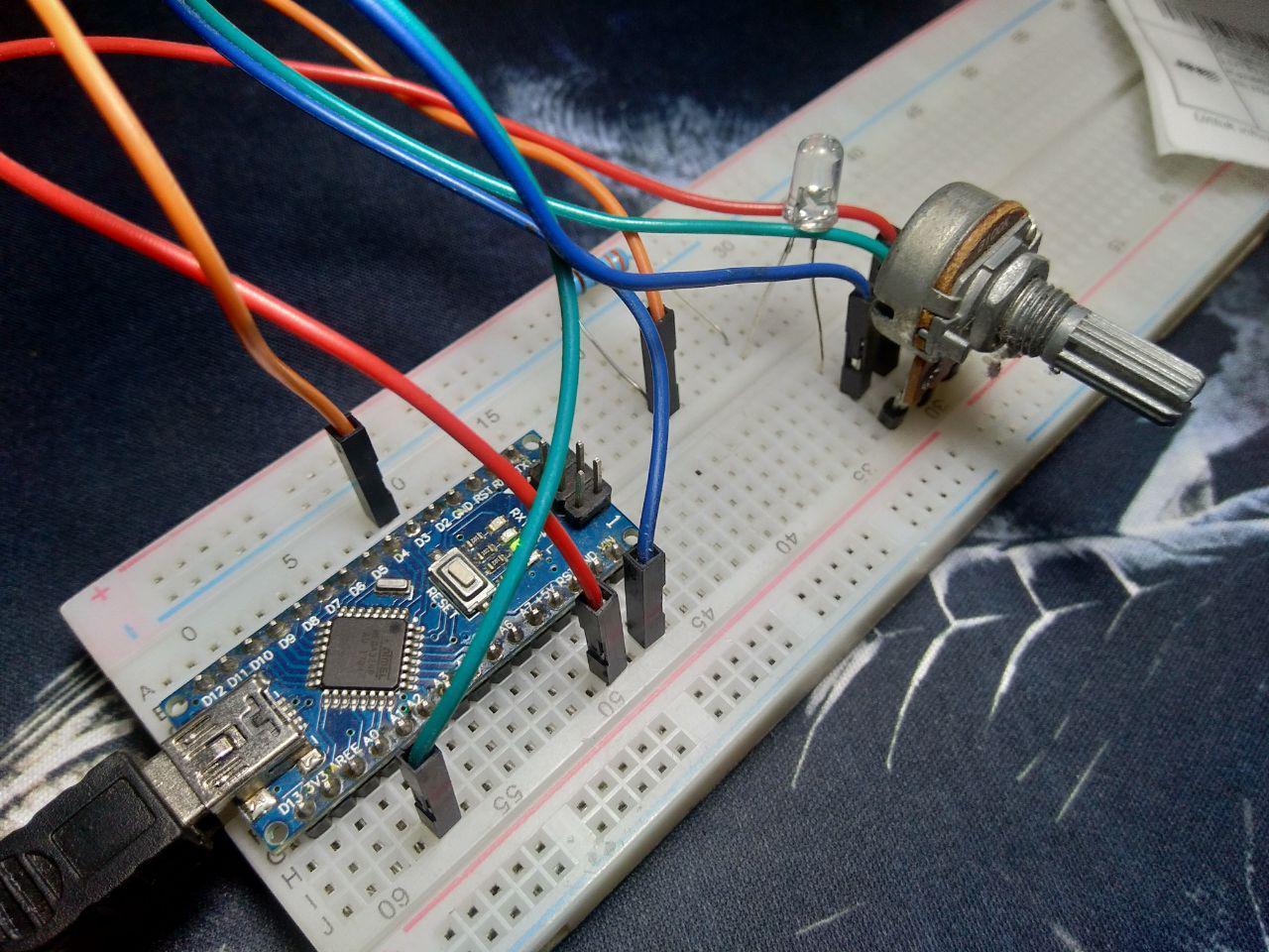 Adjust LED Brightness Using Potentiometer | Trybotics Adjust LED Brightness Using Potentiometer | Trybotics
