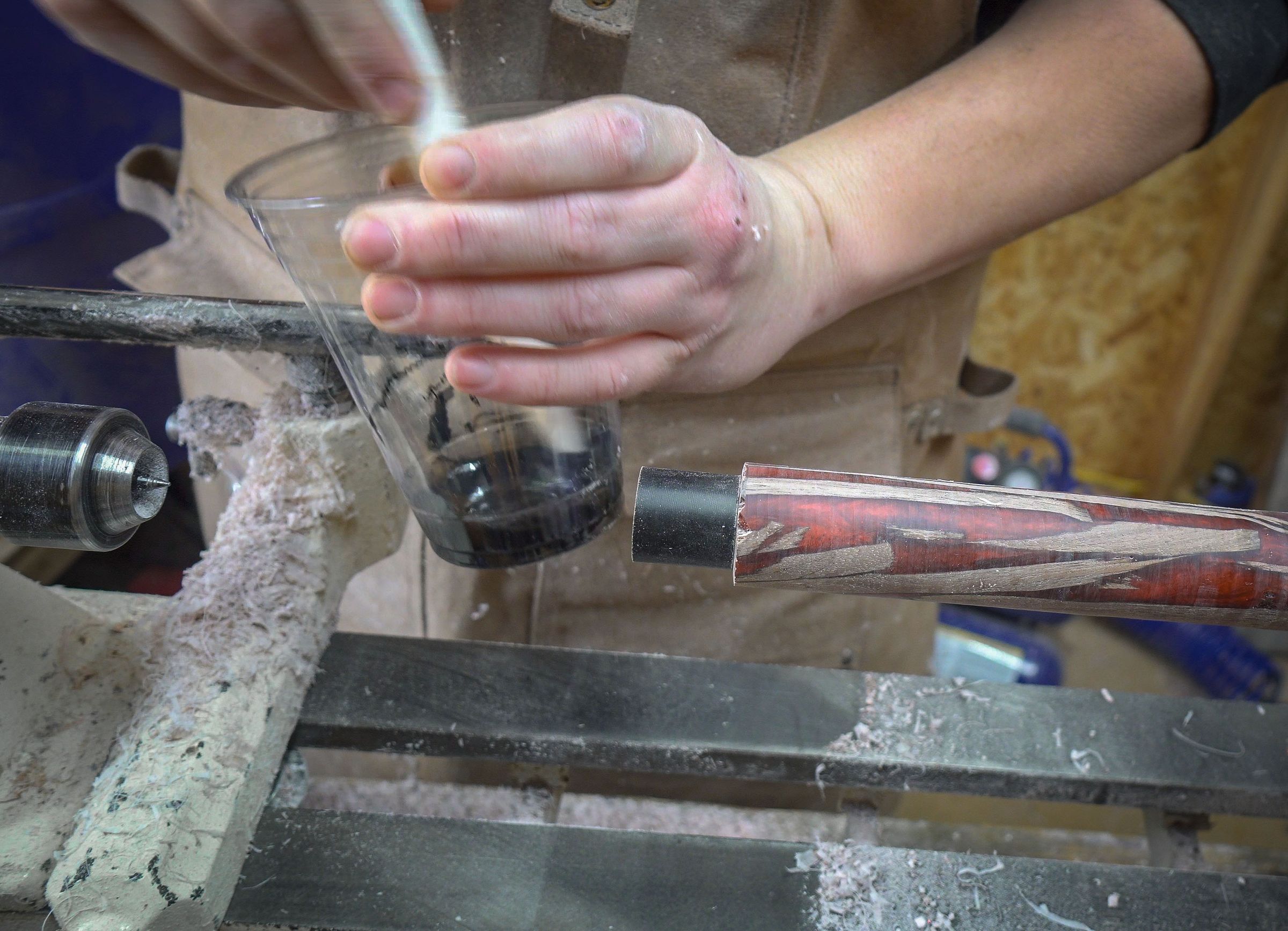 How to Make a Custom Hybrid Epoxy Pool Cue Using a Wood Lathe : 19 ...