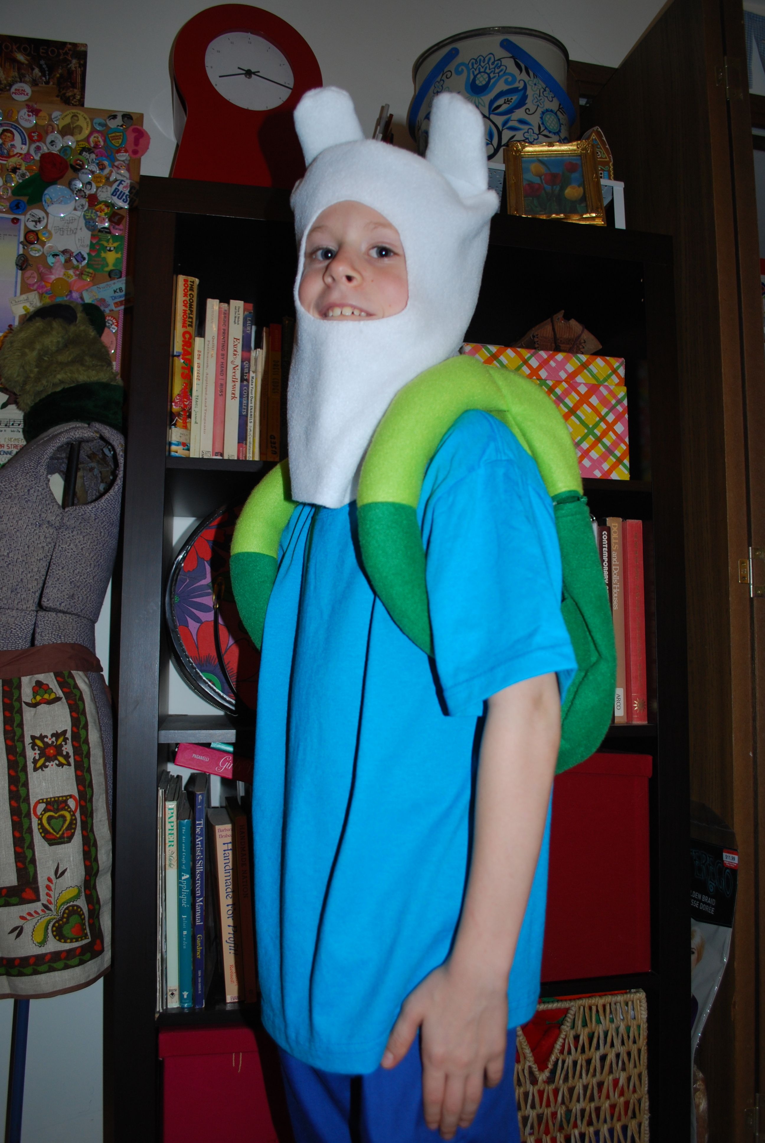 Adventure Time! Finn Costume! Backpack (functional, With Zipper Opening ...