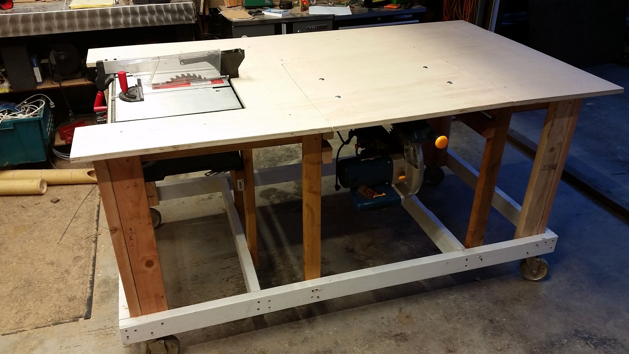 Mobile Workbench With Built-in Table & Miter Saws : 8 Steps (with ...