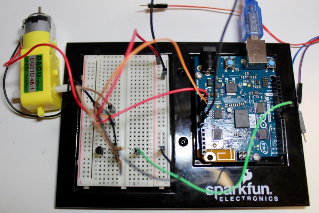 Controlling a Motor an NPN Transistor on the Arduino 101 : 4 Steps ...