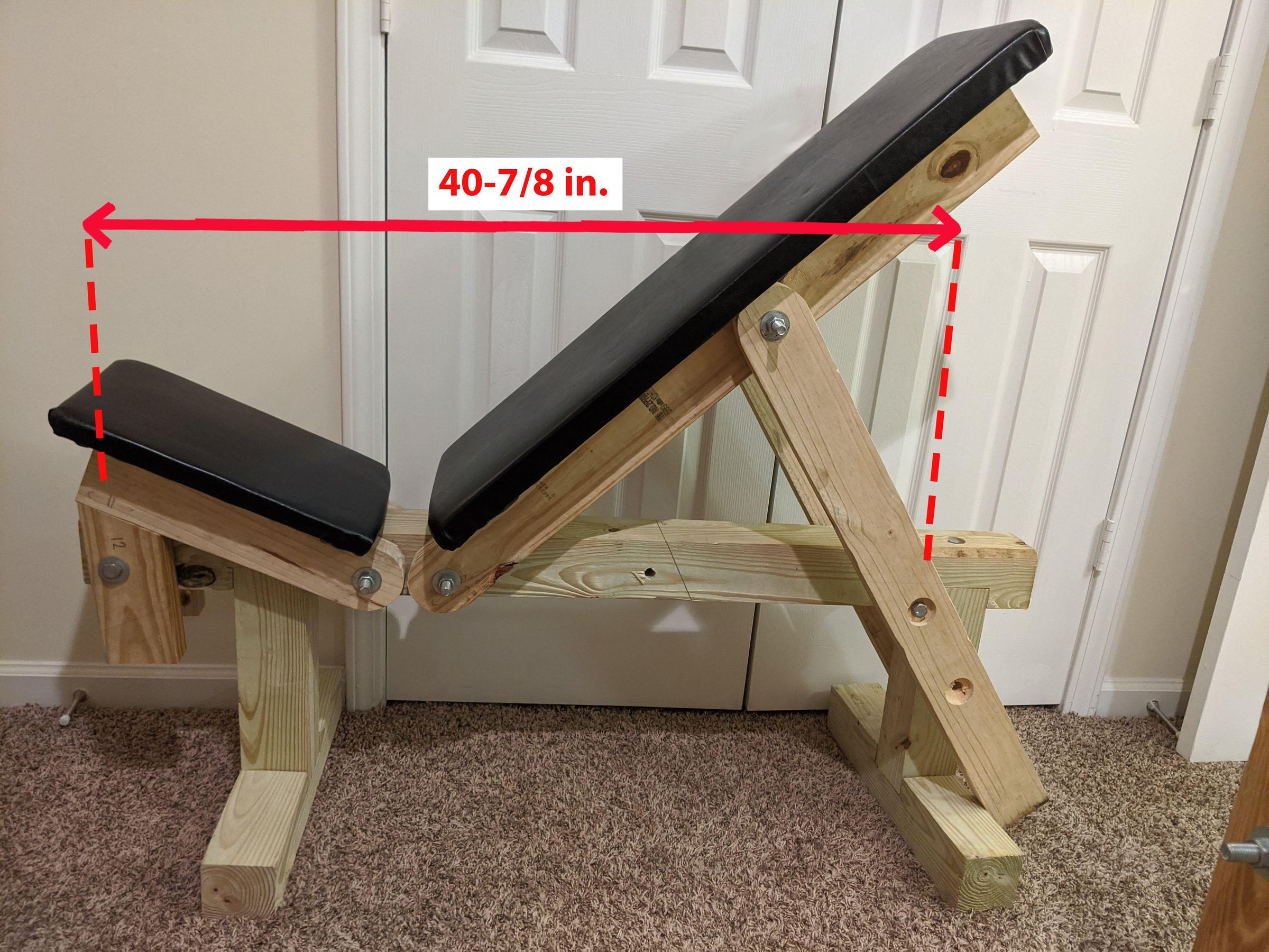DIY Adjustable Wooden Weightlifting Bench : 12 Steps (with Pictures ...