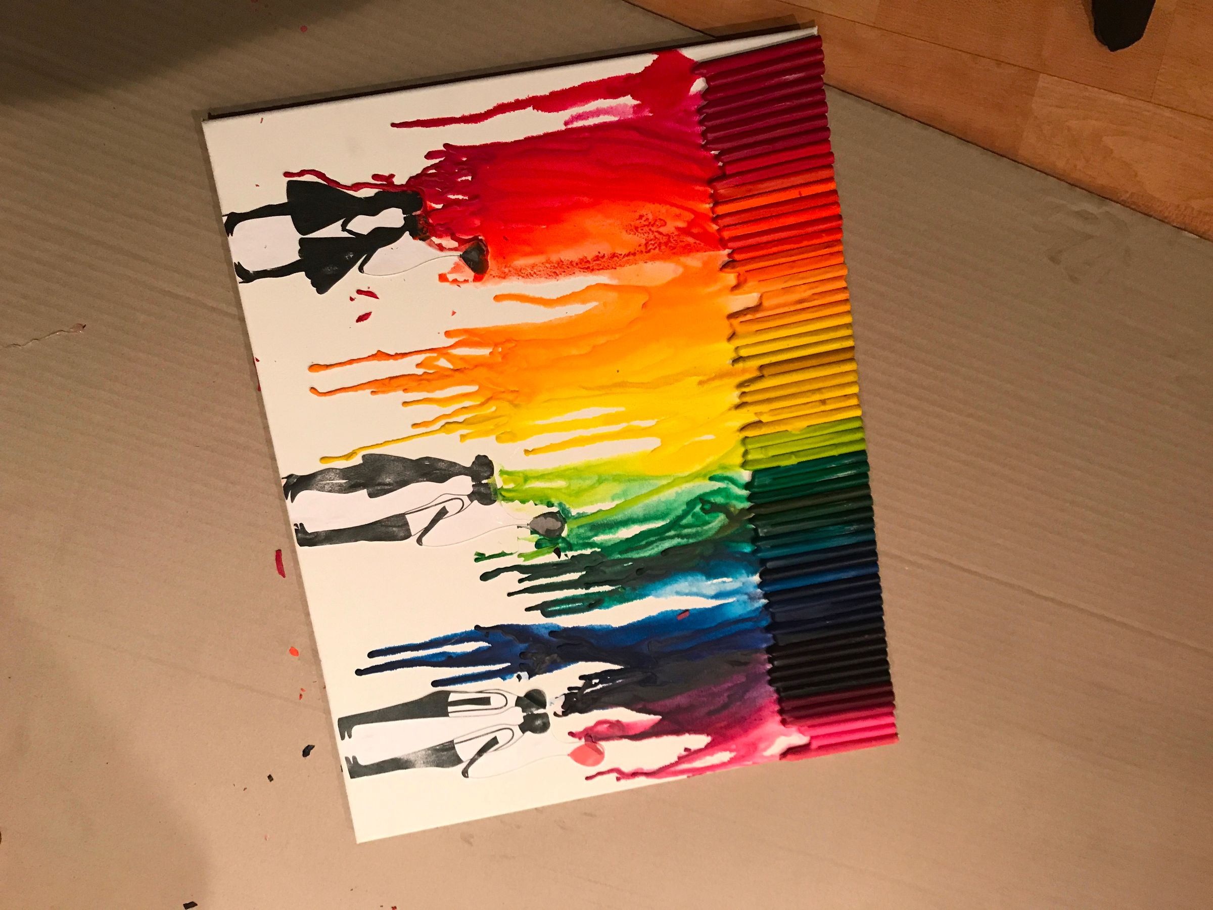 Dripping Crayons On Canvas