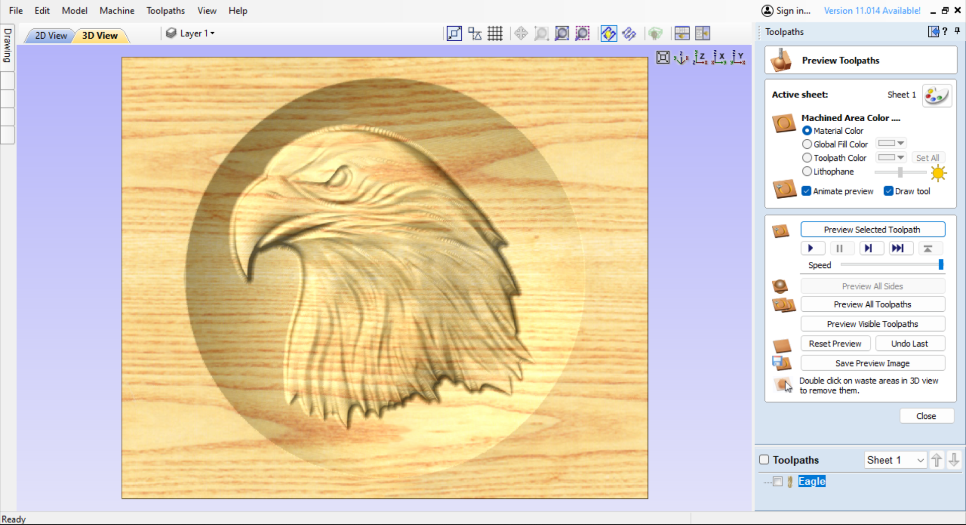 VCarve Eagles Head 3D First Attempt : 5 Steps (with Pictures ...