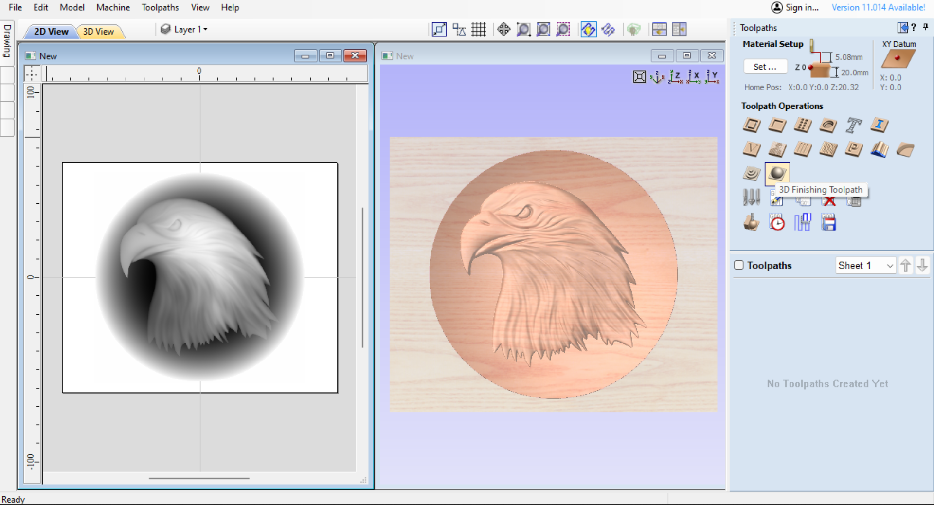 VCarve Eagles Head 3D First Attempt : 5 Steps (with Pictures ...