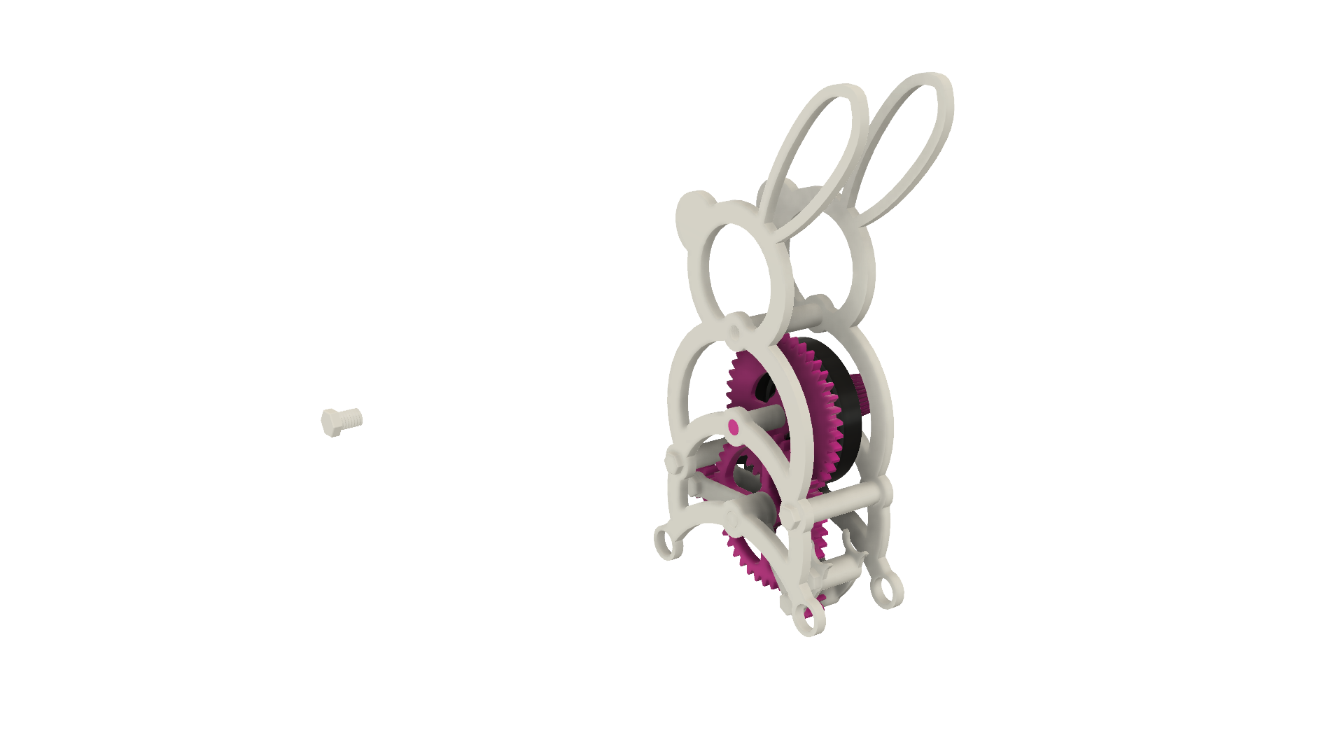 Windup Bunny 2 With a PLA Spring Motor and Floating Pinion Drive : 5 ...