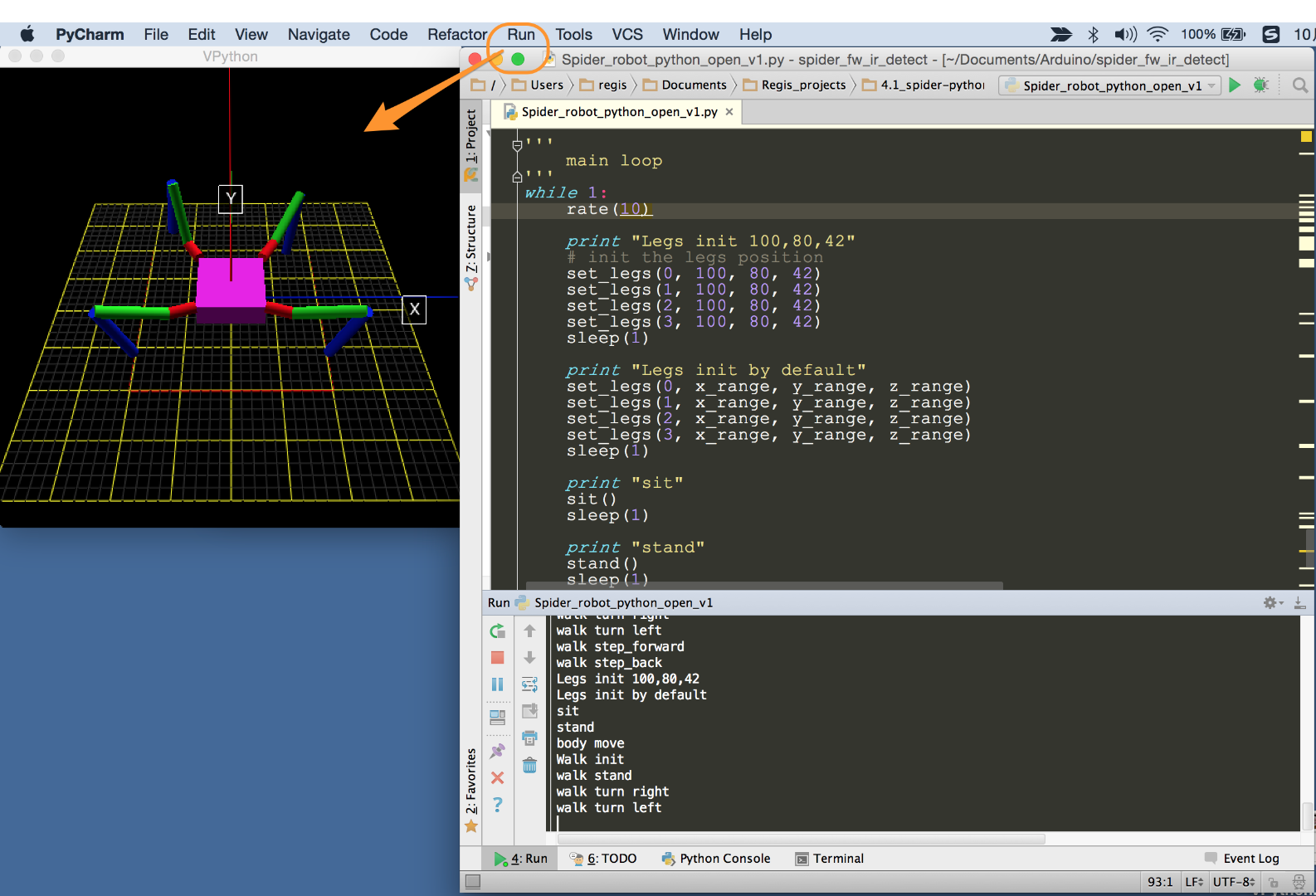 [vPython] Spider Robot Simulator : 4 Steps - Instructables
