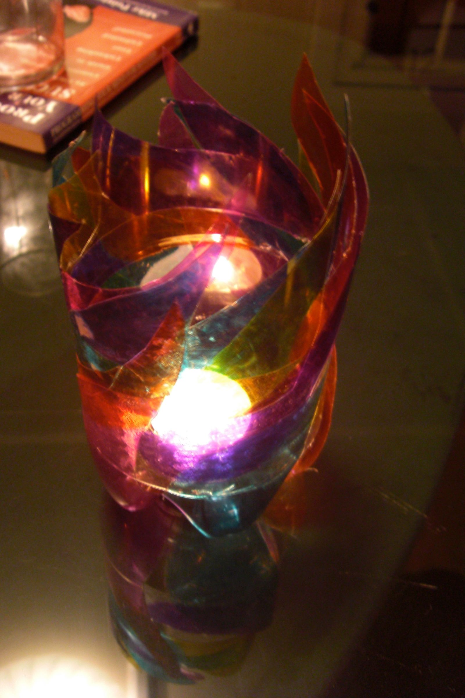 Plastic Bottle "Stained Glass" Candleholder : 4 Steps (with Pictures ...