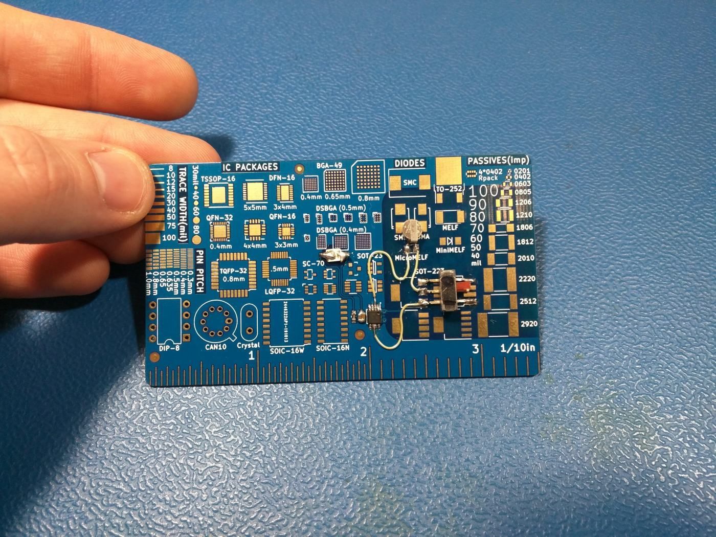 PCB Business Card Ruler With QR and NFC | Trybotics