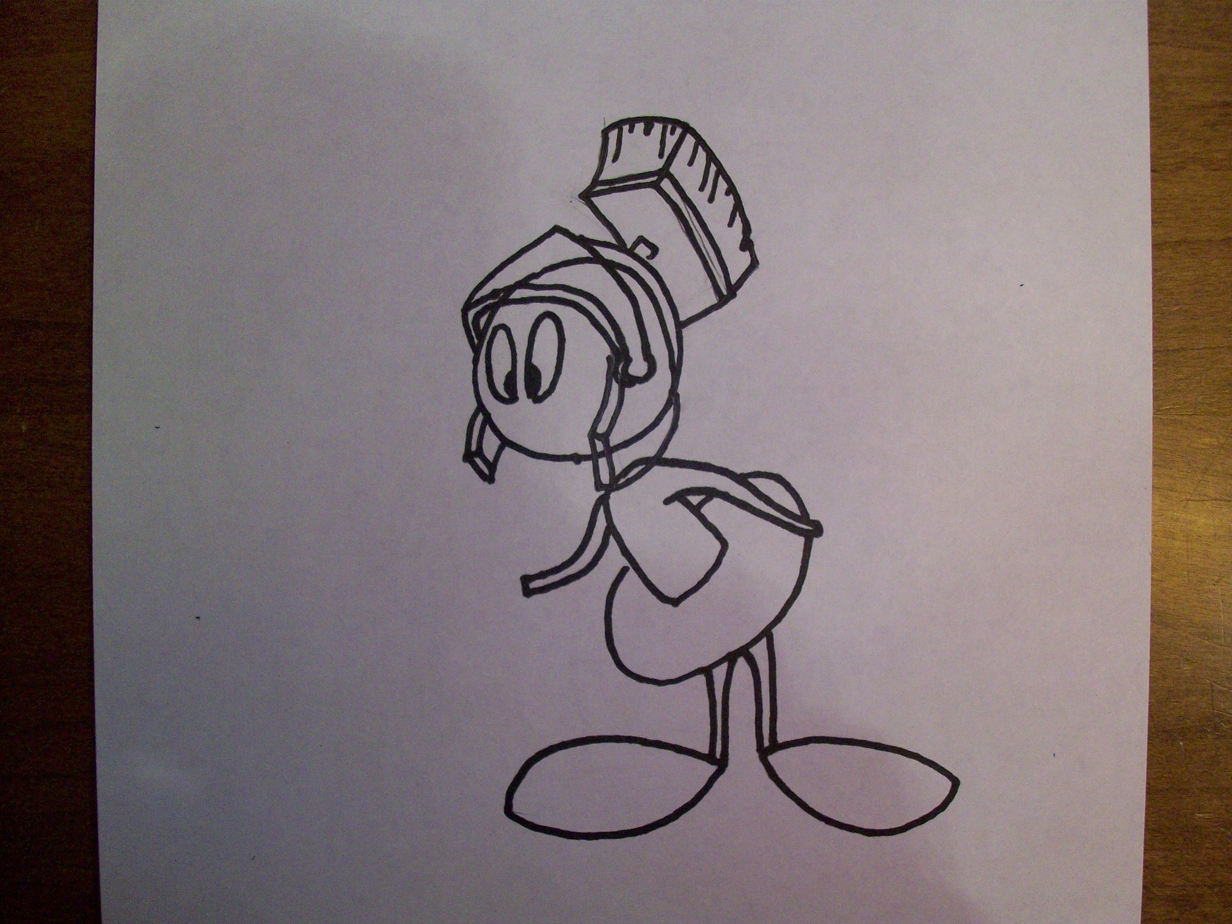 How to Draw Marvin the Martian (from Looney Tunes) : 6 Steps ...