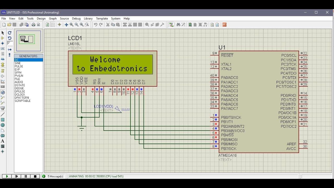 Atmega16 Interfacing With LCD in 4 Bit Mode (Proteus Simulation) : 5 ...