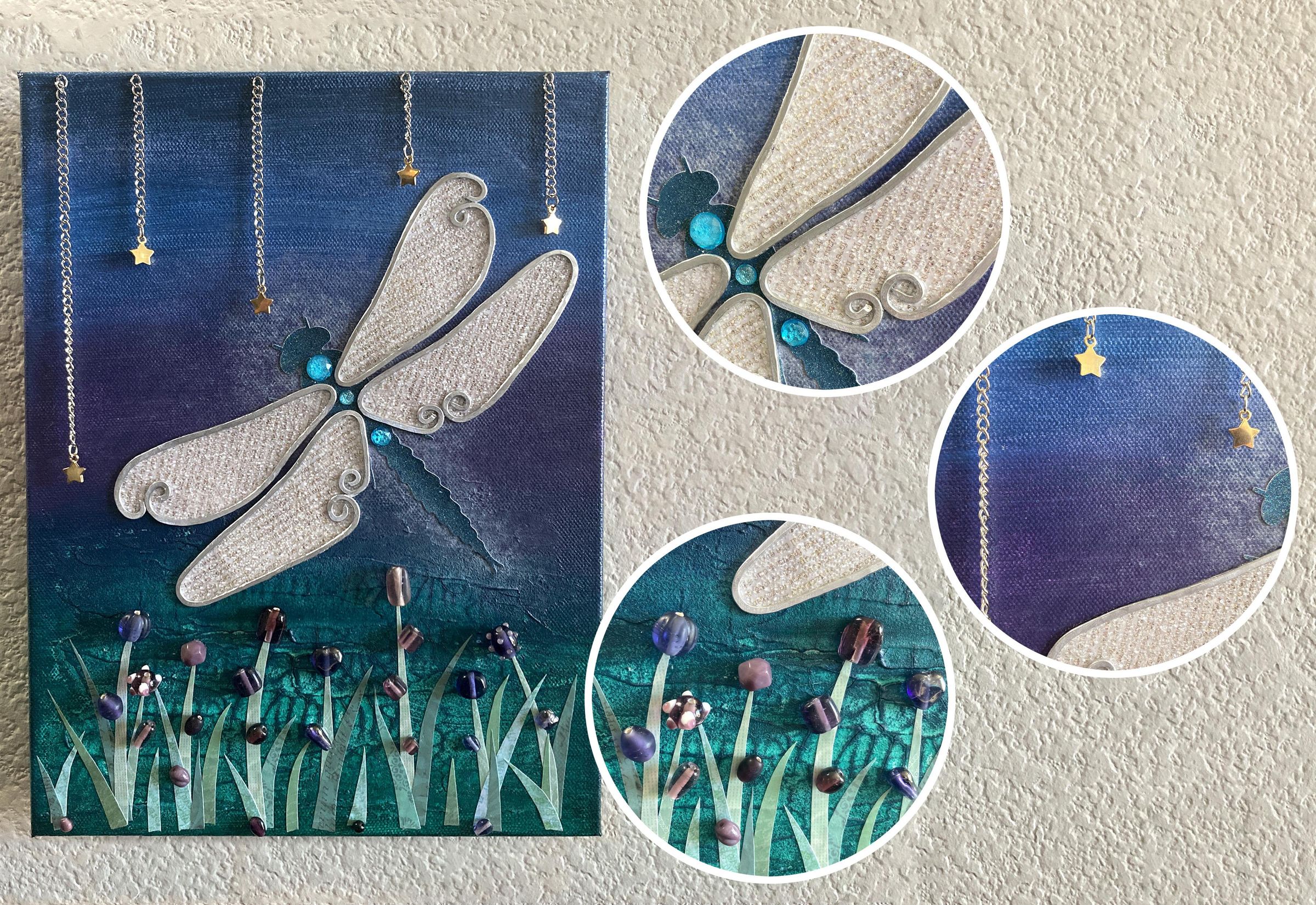 Dragonfly and Flowers Mixed Media on Canvas : 11 Steps (with Pictures ...