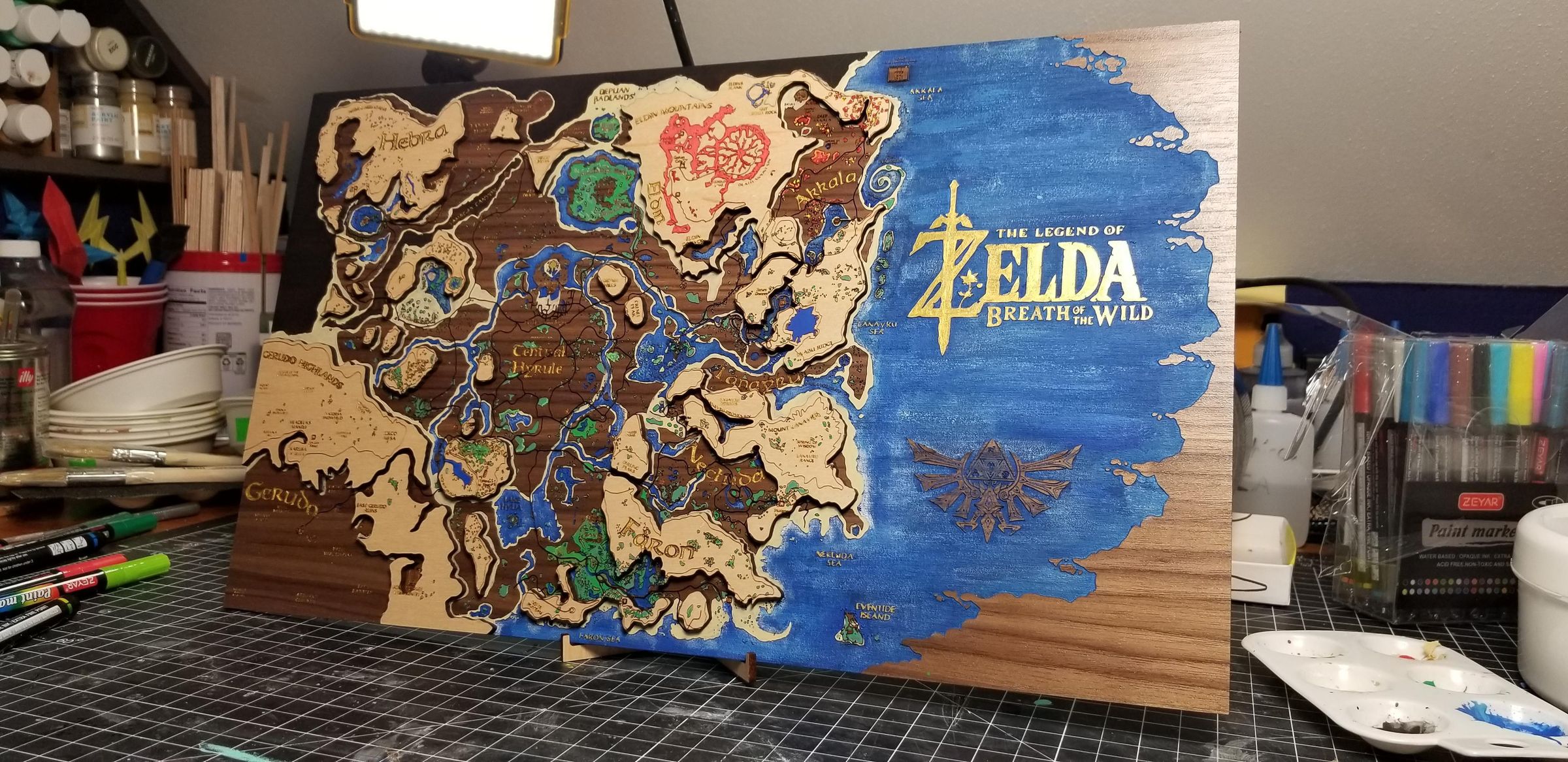 Multi-layer Map of Hyrule - Laser Engraved and Painted : 6 Steps (with ...