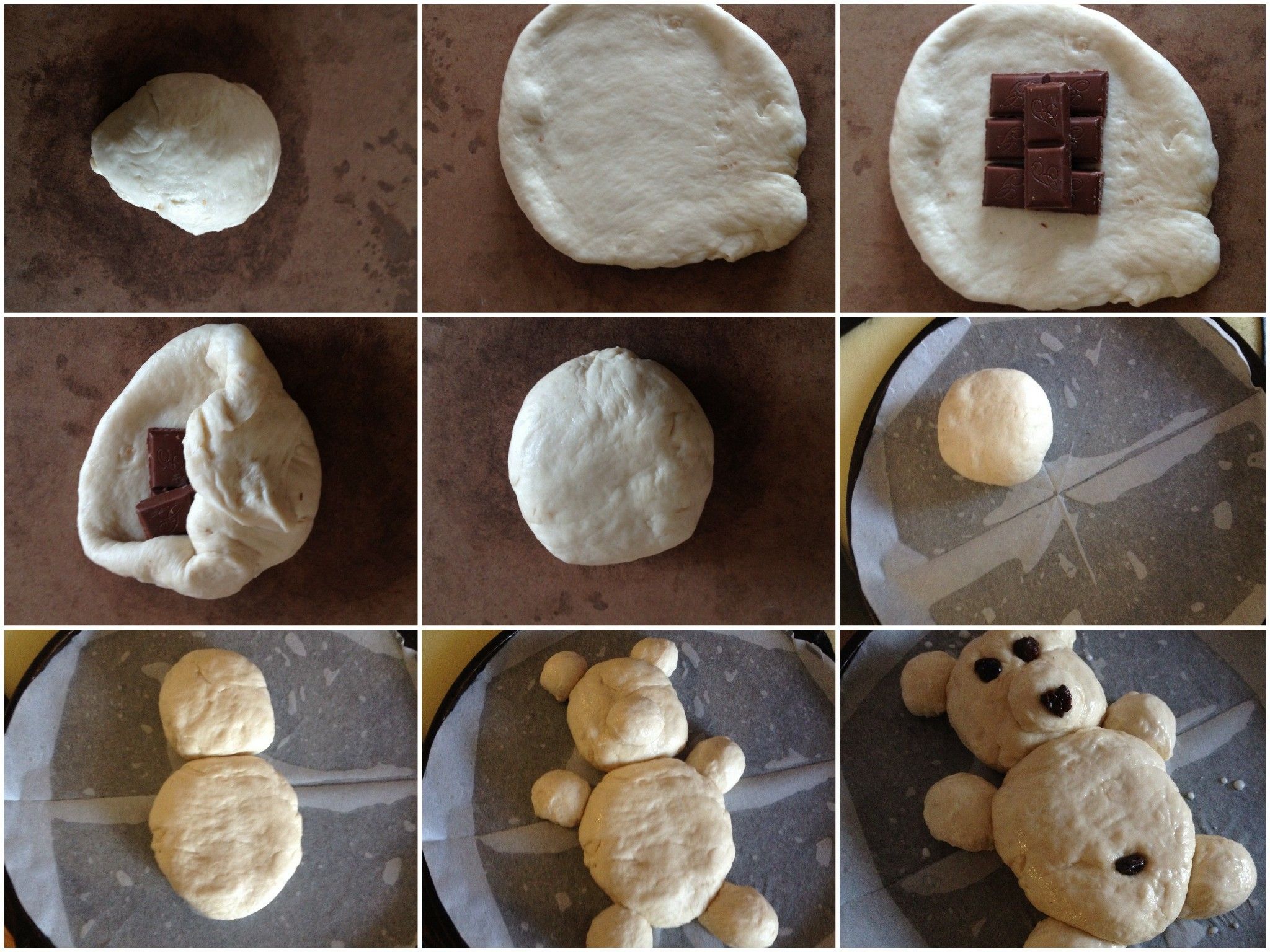 Teddy Bear (chocolate Stuffed) Bread : 4 Steps (with Pictures ...