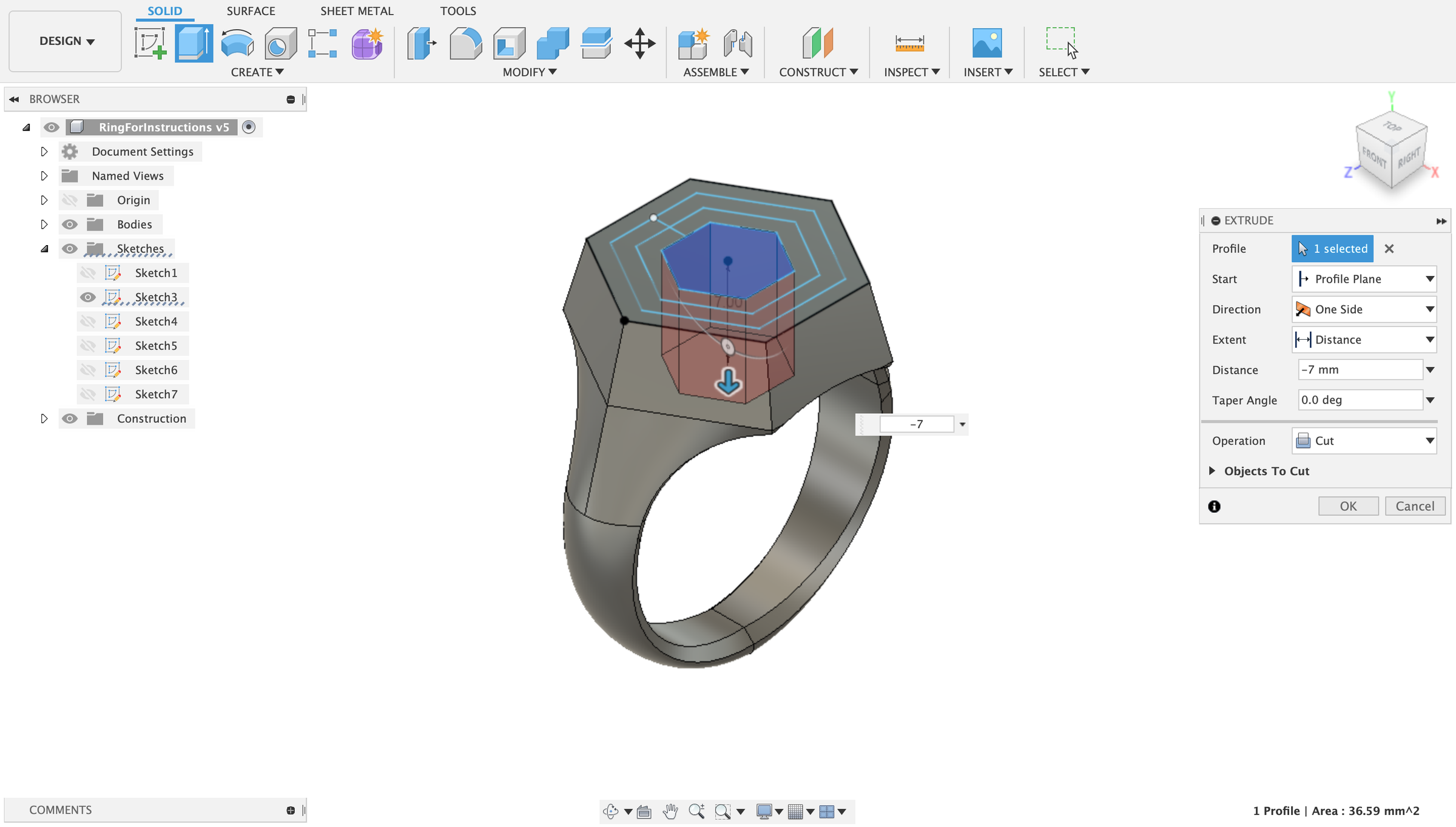 Bit Driver Ring (3D Printed, Wearable Hex Bit Driver) : 12 Steps (with ...