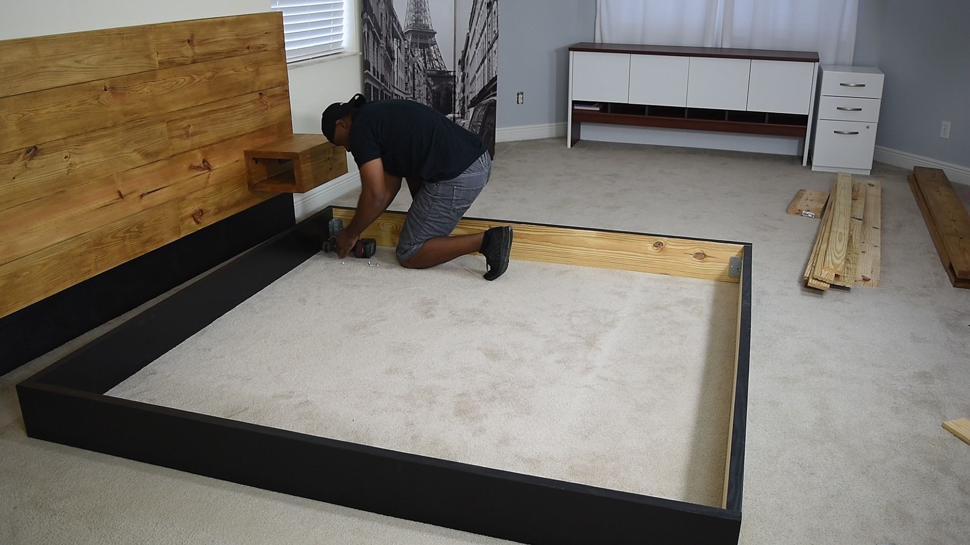 DIY Platform Bed With Floating Night Stands : 7 Steps (with Pictures ...